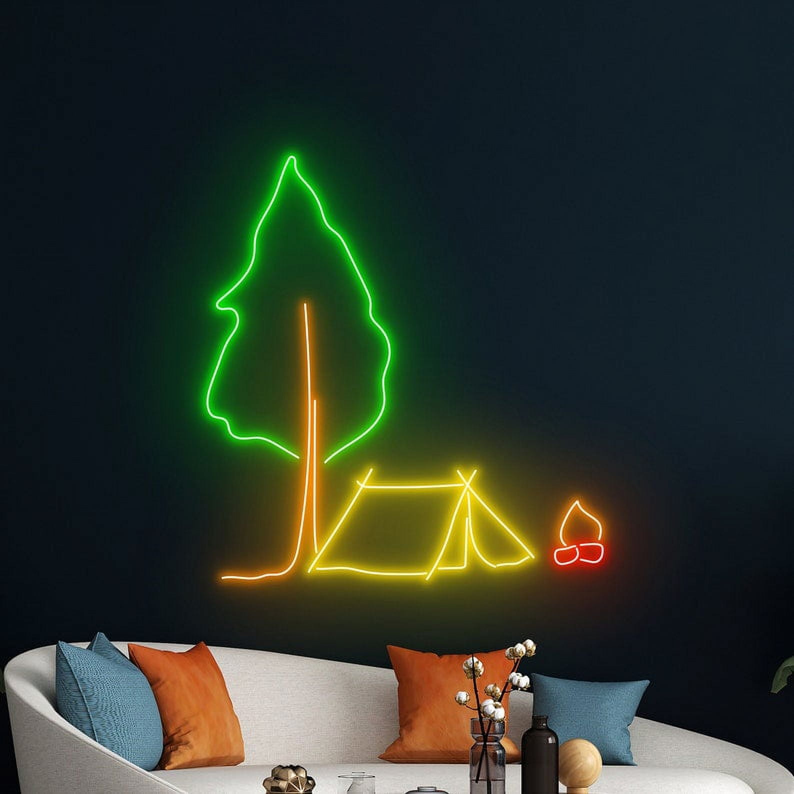 Handmadetneonsign Camping Tent Neon Sign, Camper Explore Led Sign ...