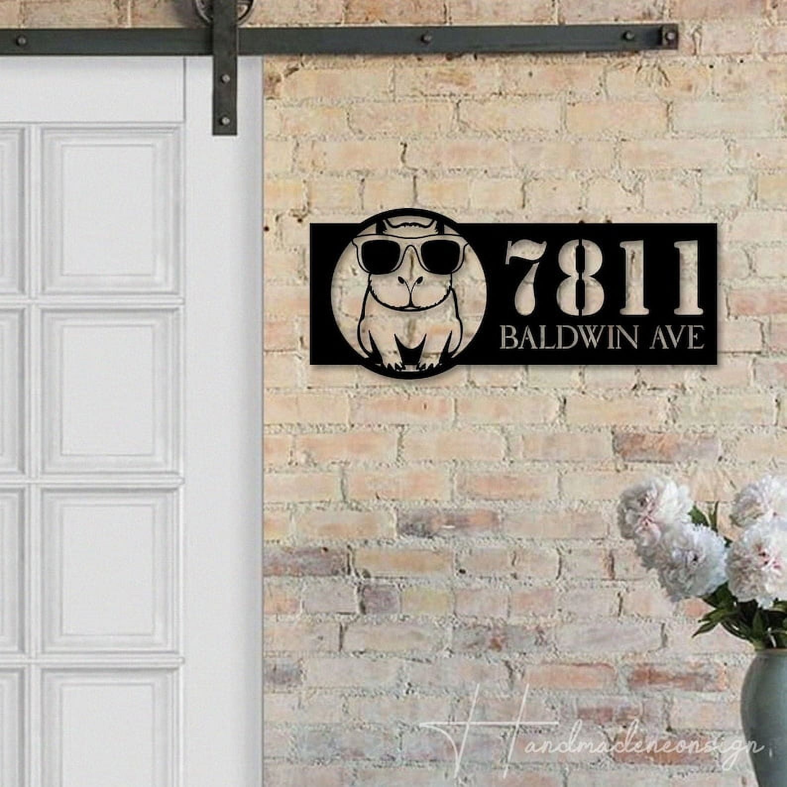 Handmadetneonsign Capybara House Number Metal Wall Art LED Light ...