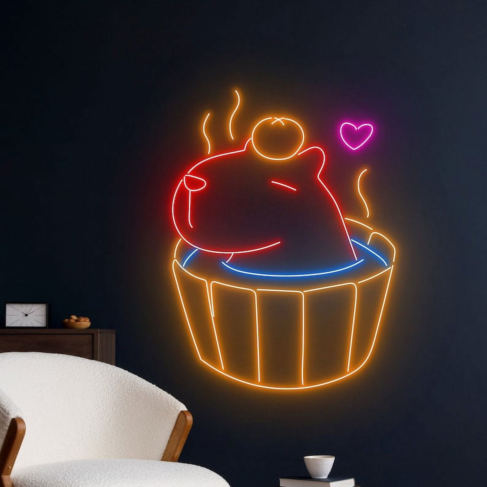 Handmadetneonsign Capybara Onsen Neon Sign, Capybara Wall Art Decor ...