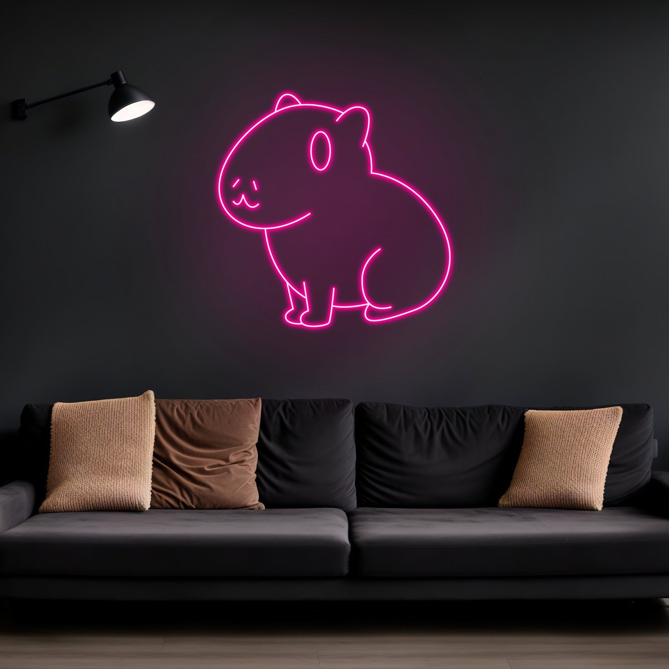 Handmadetneonsign Capybara animal neon sign, Capybara led neon gift ...