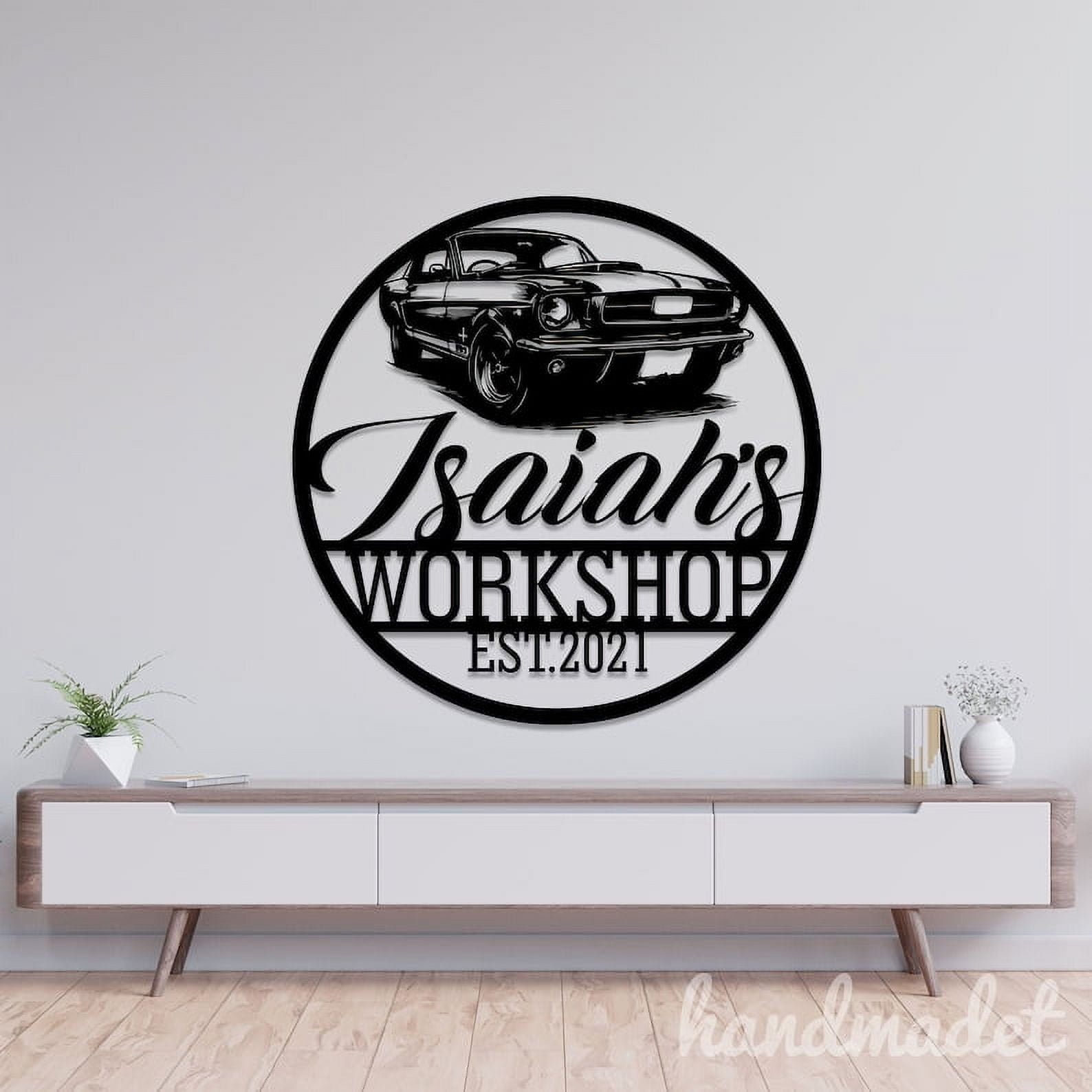 Handmadetneonsign Car Workshop Metal Wall Art Light, Garage Work Shop ...