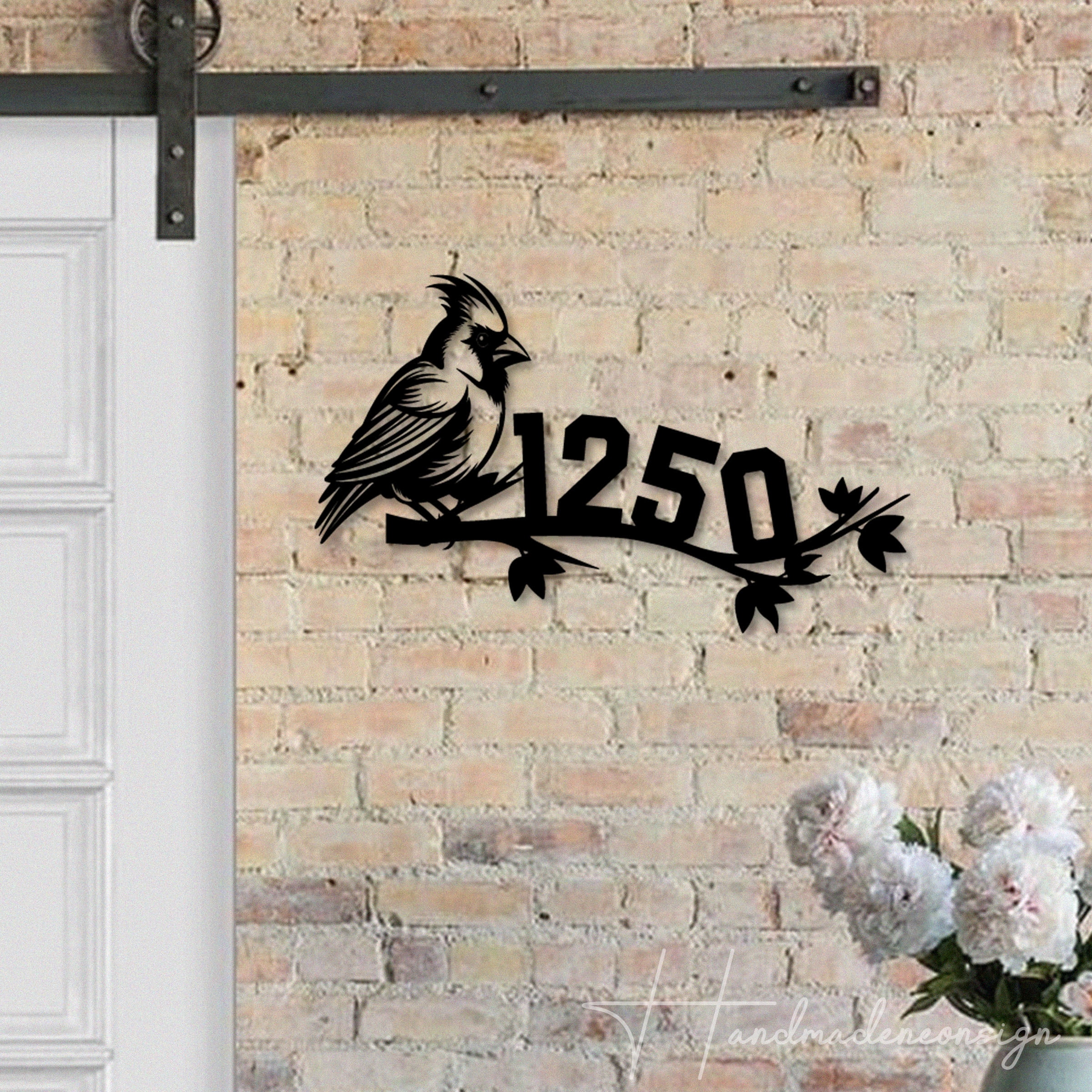 Handmadetneonsign Cardinal Bird Address House Number, Cardinal Home ...