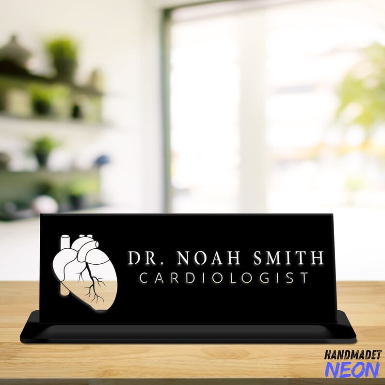 Handmadetneonsign Cardiologist Metal Name Plate, Cardio Doctor Engraved ...
