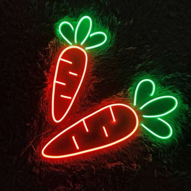 Handmadetneonsign Carrot Neon Led Sign | Food Neon Sign | Custom Neon ...