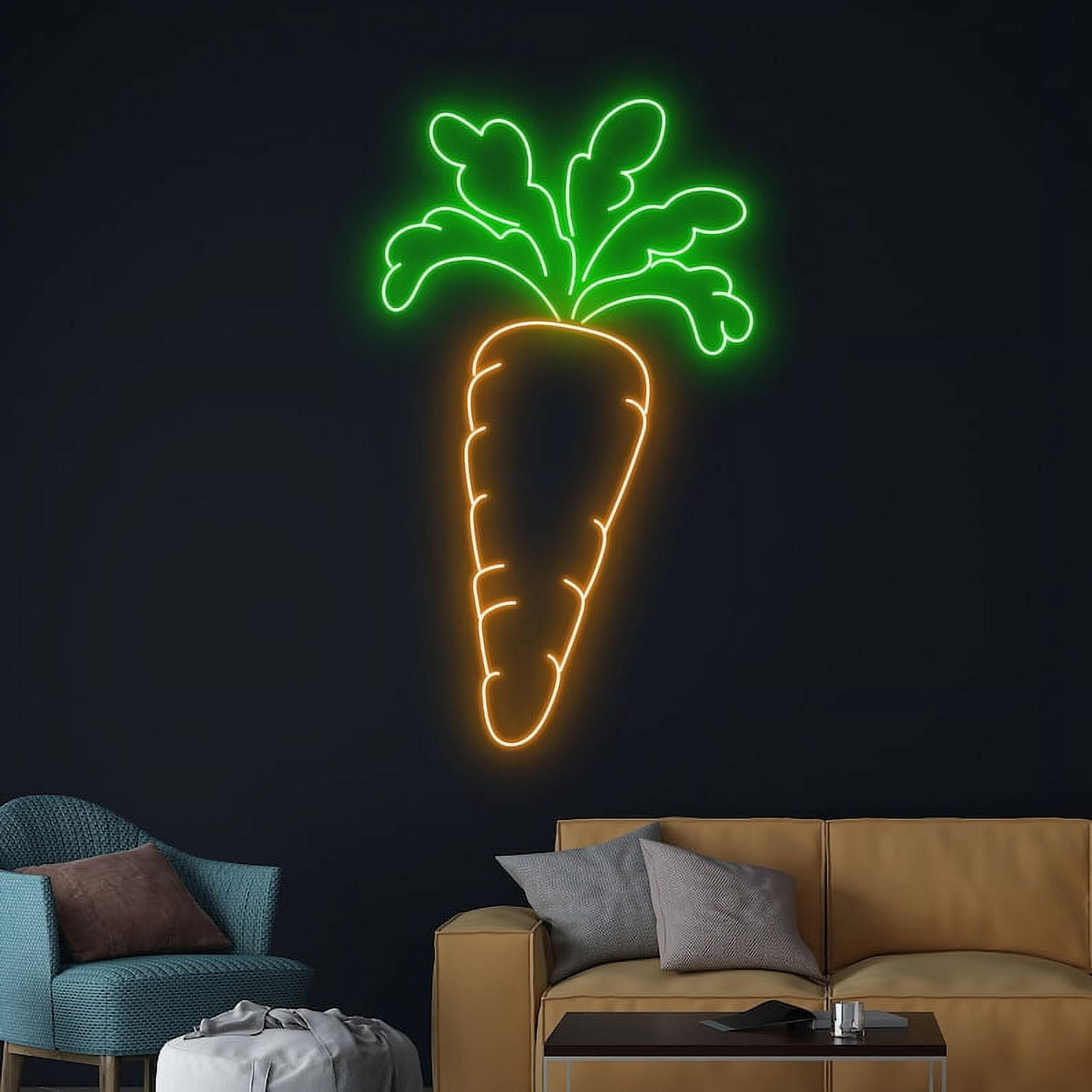 Handmadetneonsign Carrot Neon Sign, Carrot Led Sign, Carrot Neon Light ...