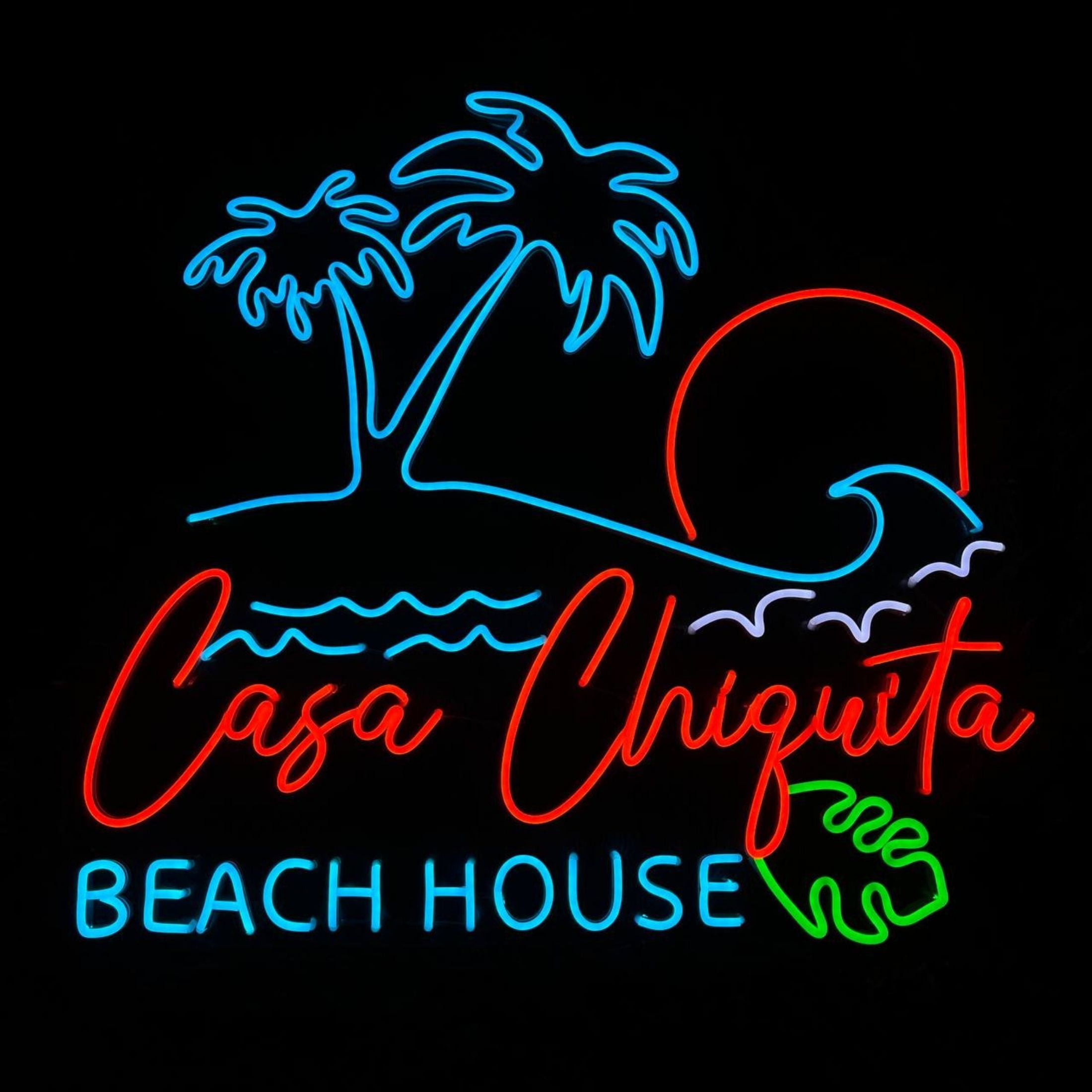 Handmadetneonsign Casa Chiquita Beach House Neon Sign, Beach House Wall ...