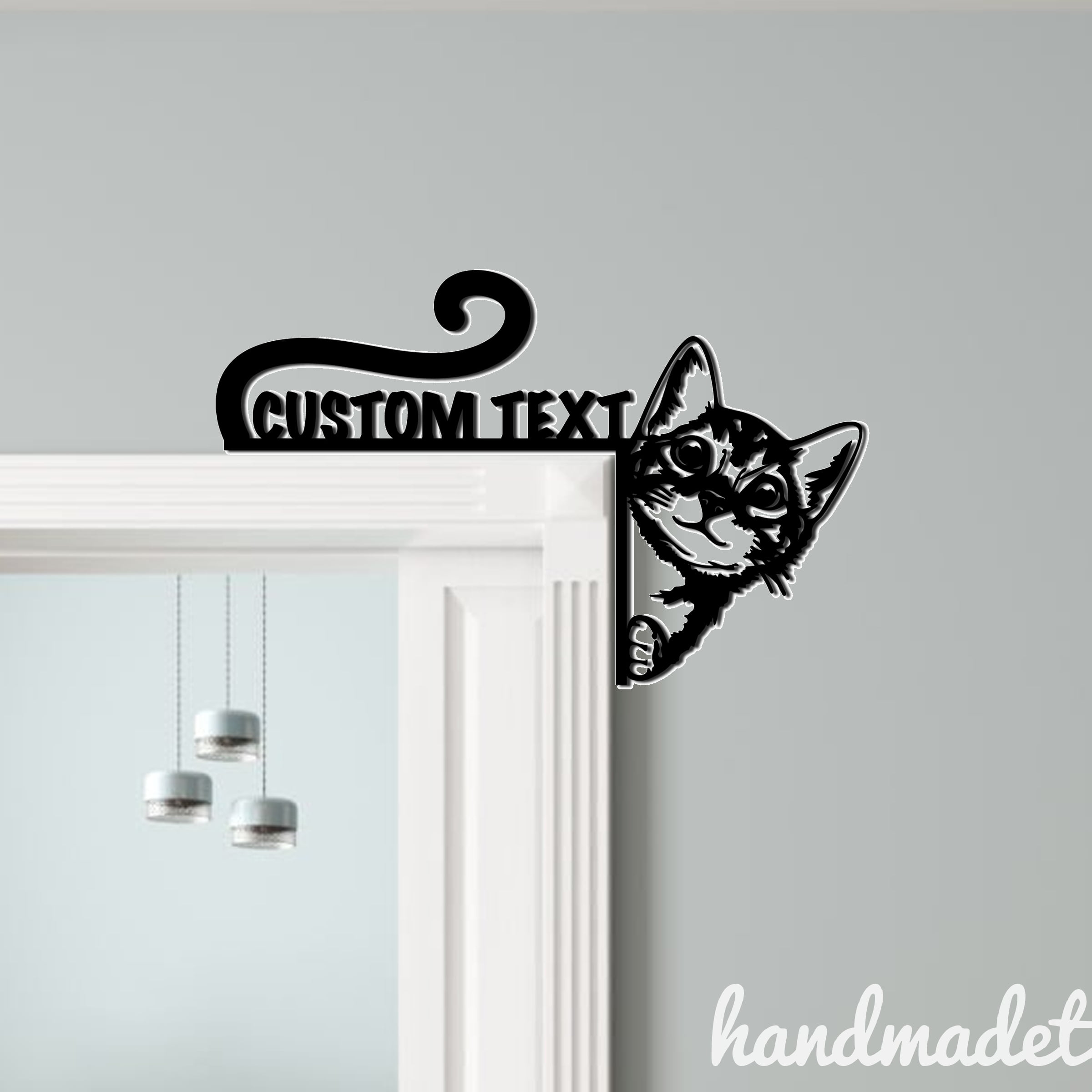 Handmadetneonsign Cat Door Corner Sign, Cat Metal Door Topper, Cat Pet ...