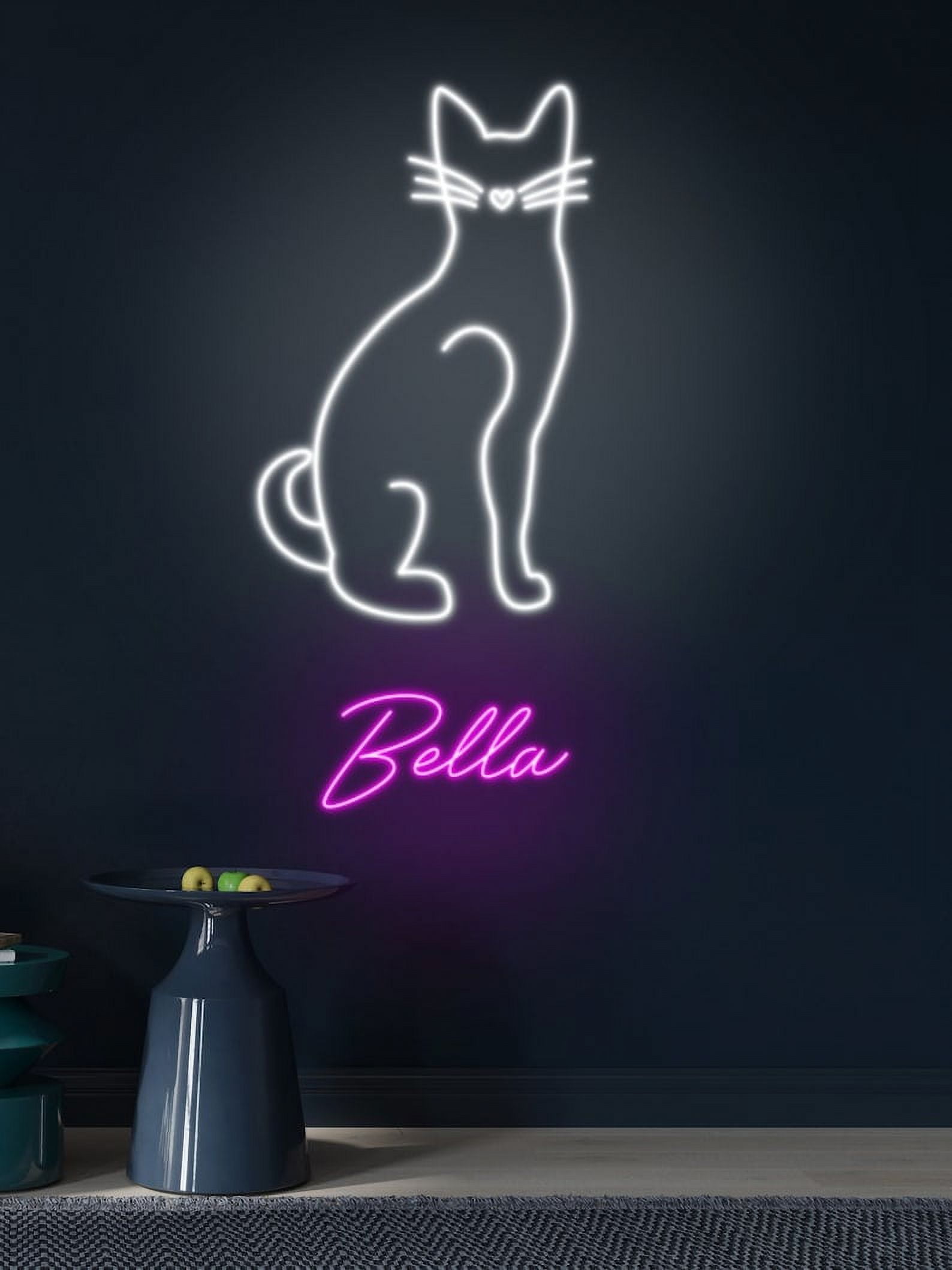 Handmadetneonsign Cat Name Neon Sign, Cat Neon Sign, Custom Kitten Pet ...