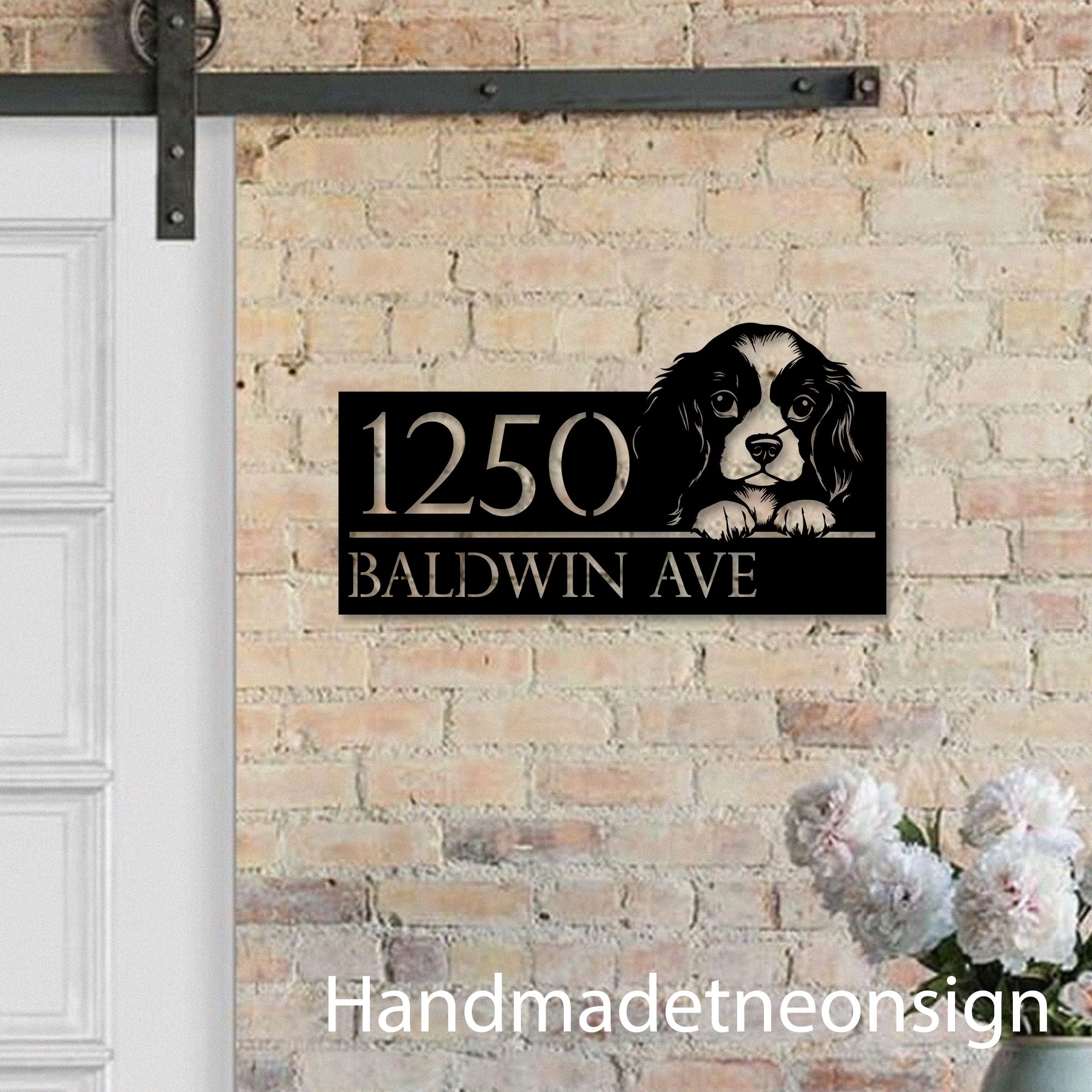 Handmadetneonsign Cavalier King Charles Spaniel House Number, Dog Home ...