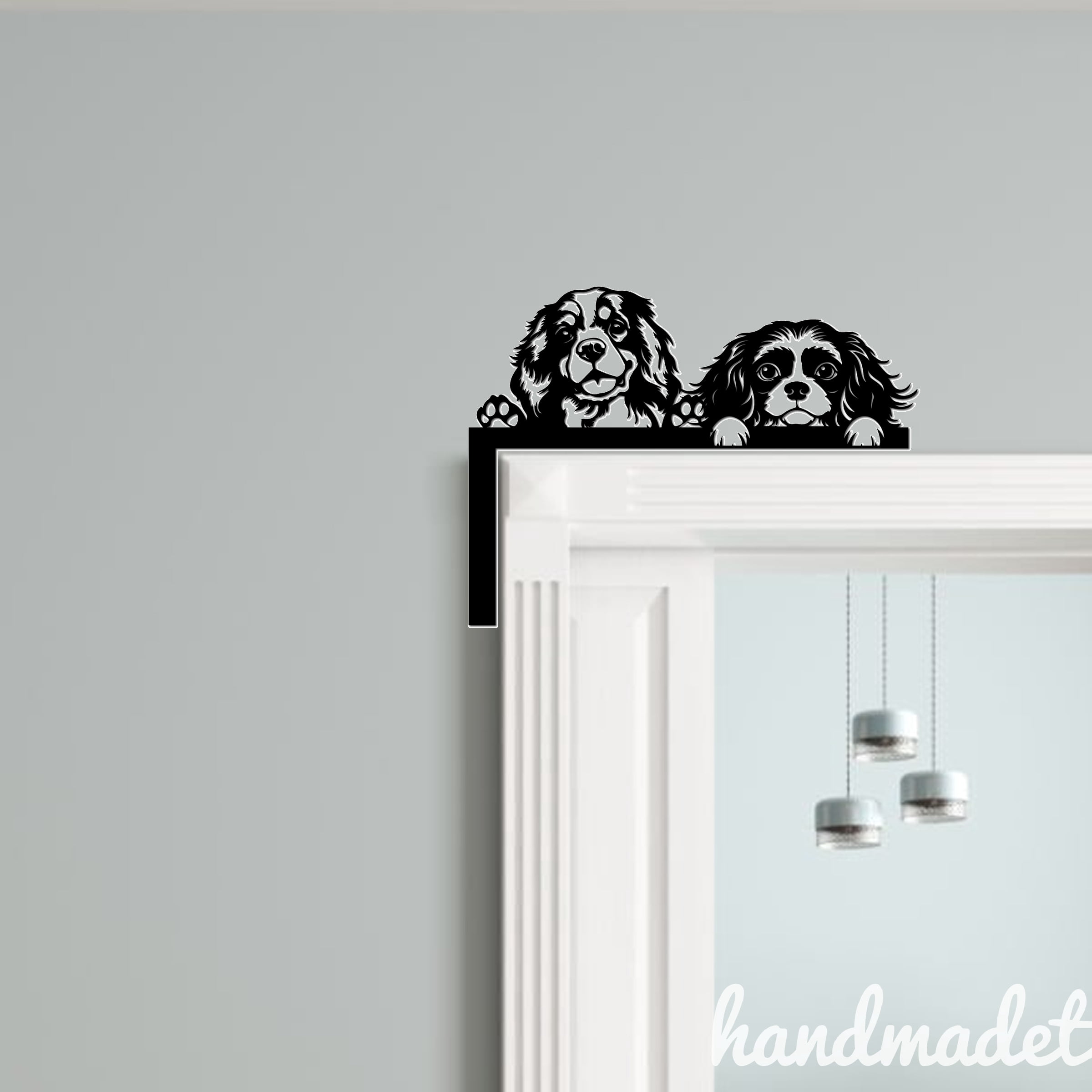 Handmadetneonsign Cavalier King Door Corner Sign, Dog Pet Metal Door ...