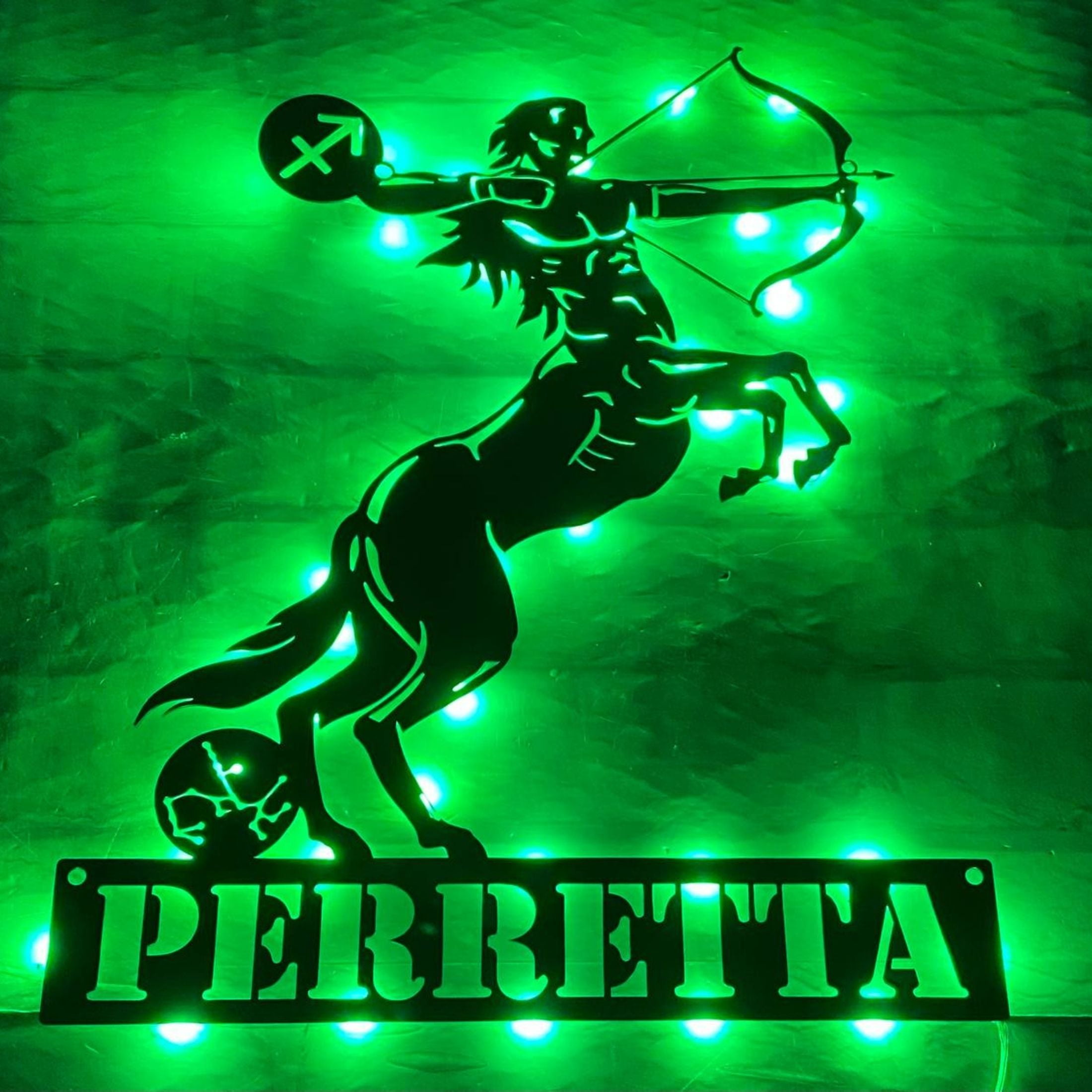 Handmadetneonsign Centaur Archer Metal Wall Art Light, Centaur Archer ...