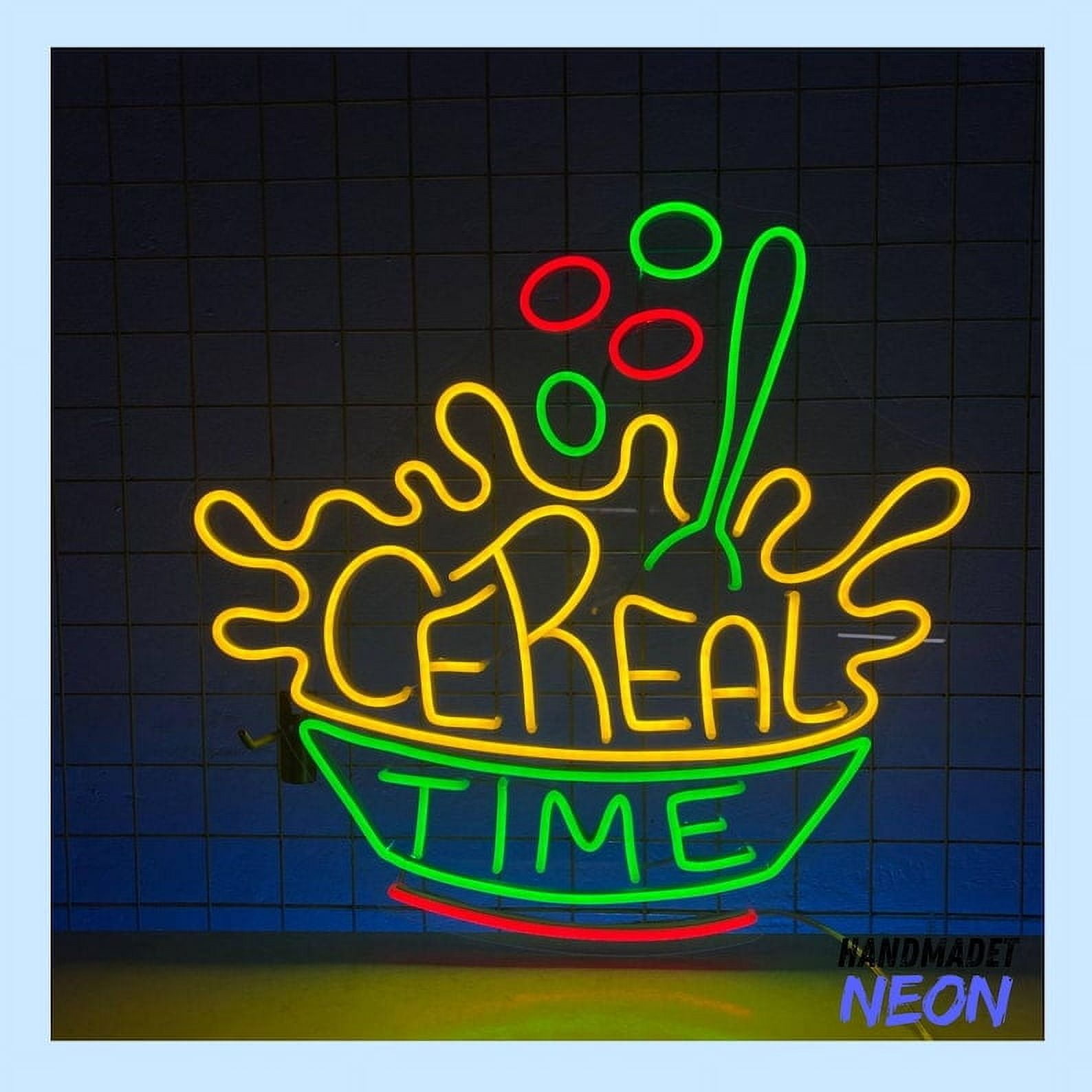 Handmadetneonsign Cereal Time Neon Sign, Breakfast Cereal Led Sign ...