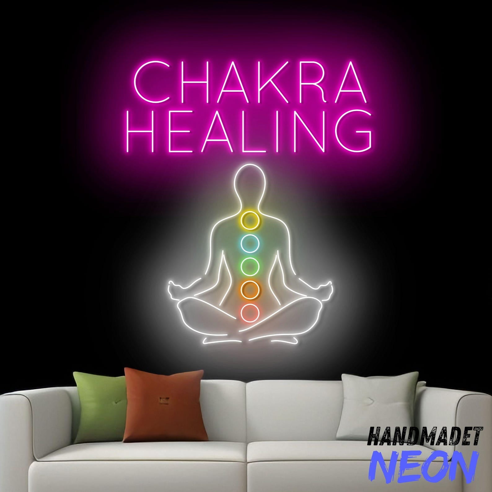 Handmadetneonsign Chakra Healing Neon Sign Chakra Balancing Wall Art ...