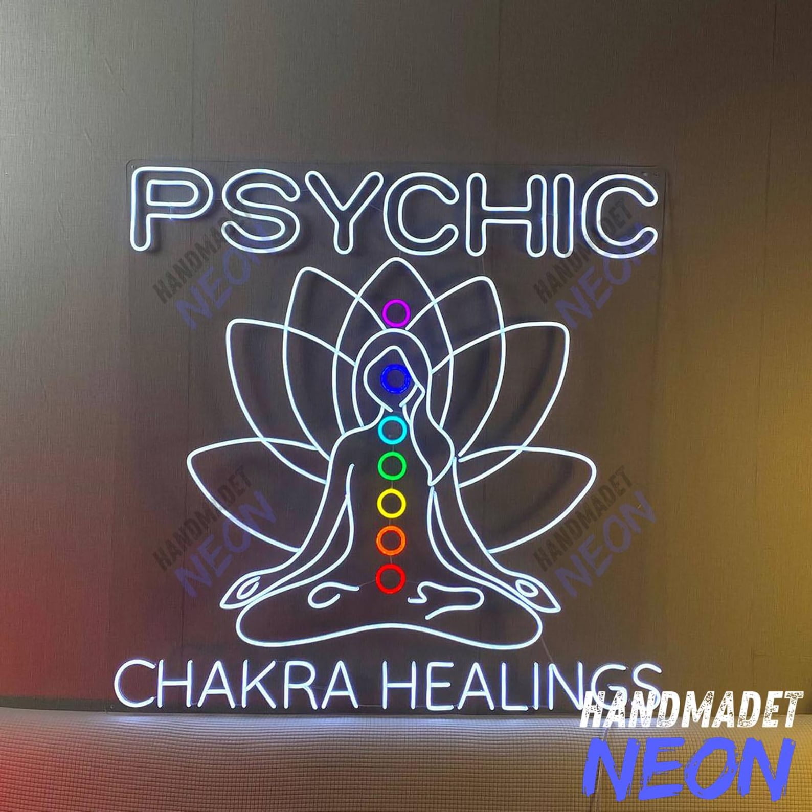 Handmadetneonsign Chakra Healings Neon Sign, Yoga Studio Decor ...