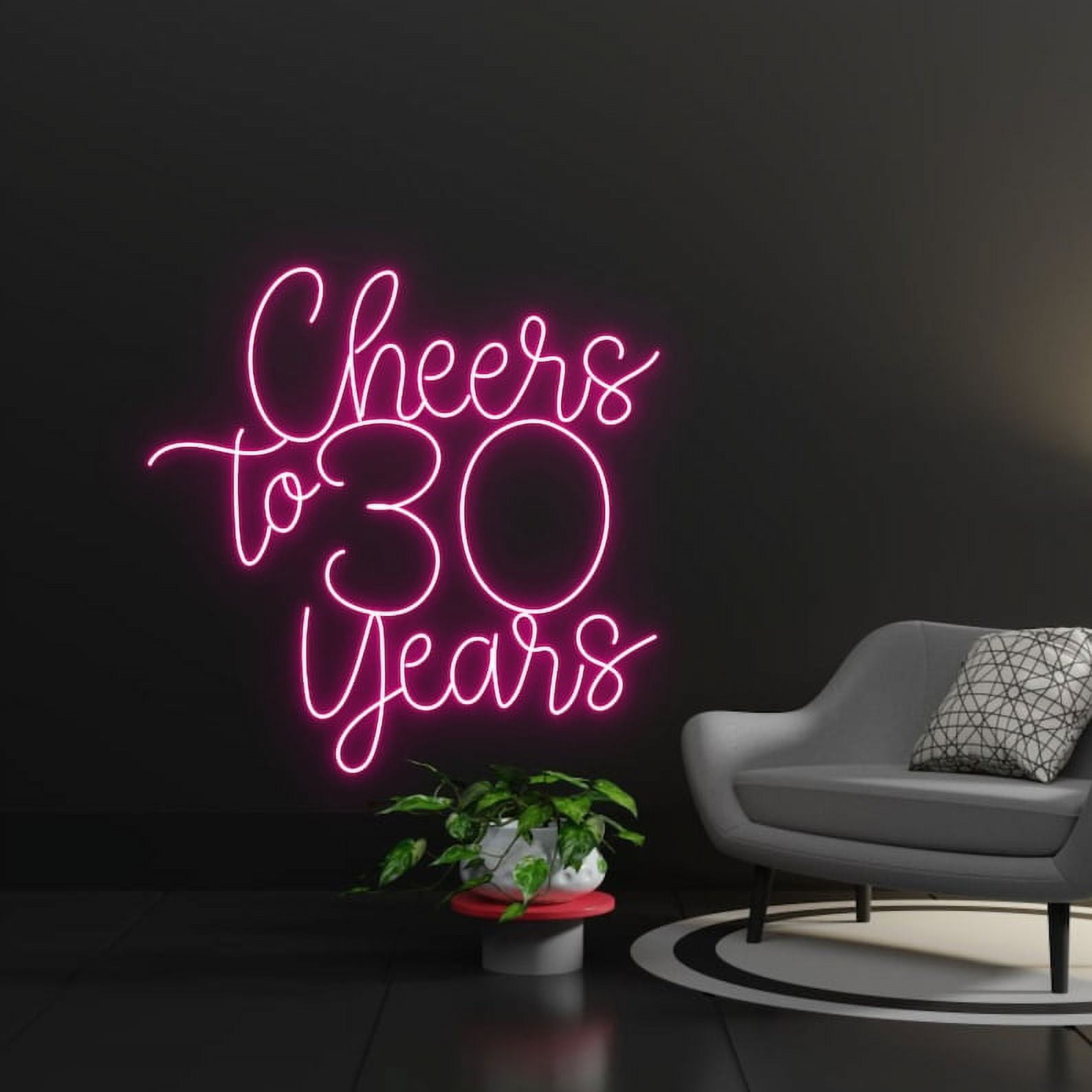 Handmadetneonsign Cheers To 30 Years 30th Birthday Decorations For Her ...
