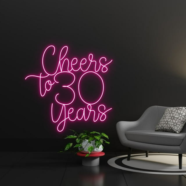 Handmadetneonsign Cheers To 30 Years 30th Birthday Decorations For Her ...