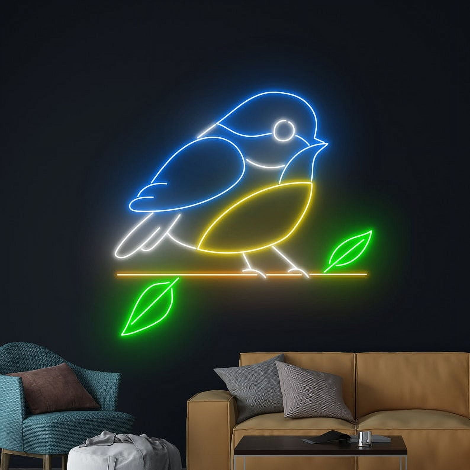 Handmadetneonsign Chickadee Bird Neon Sign, Chickadee Neon Led Art ...