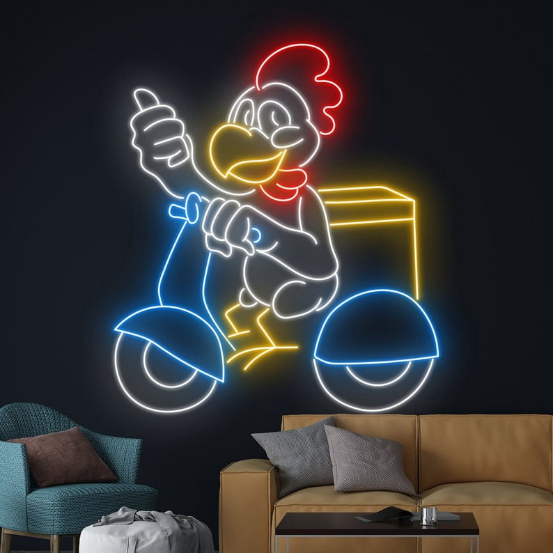 Handmadetneonsign Chicken Delivery Neon Sign, Chicken Led Sign, Chicken ...