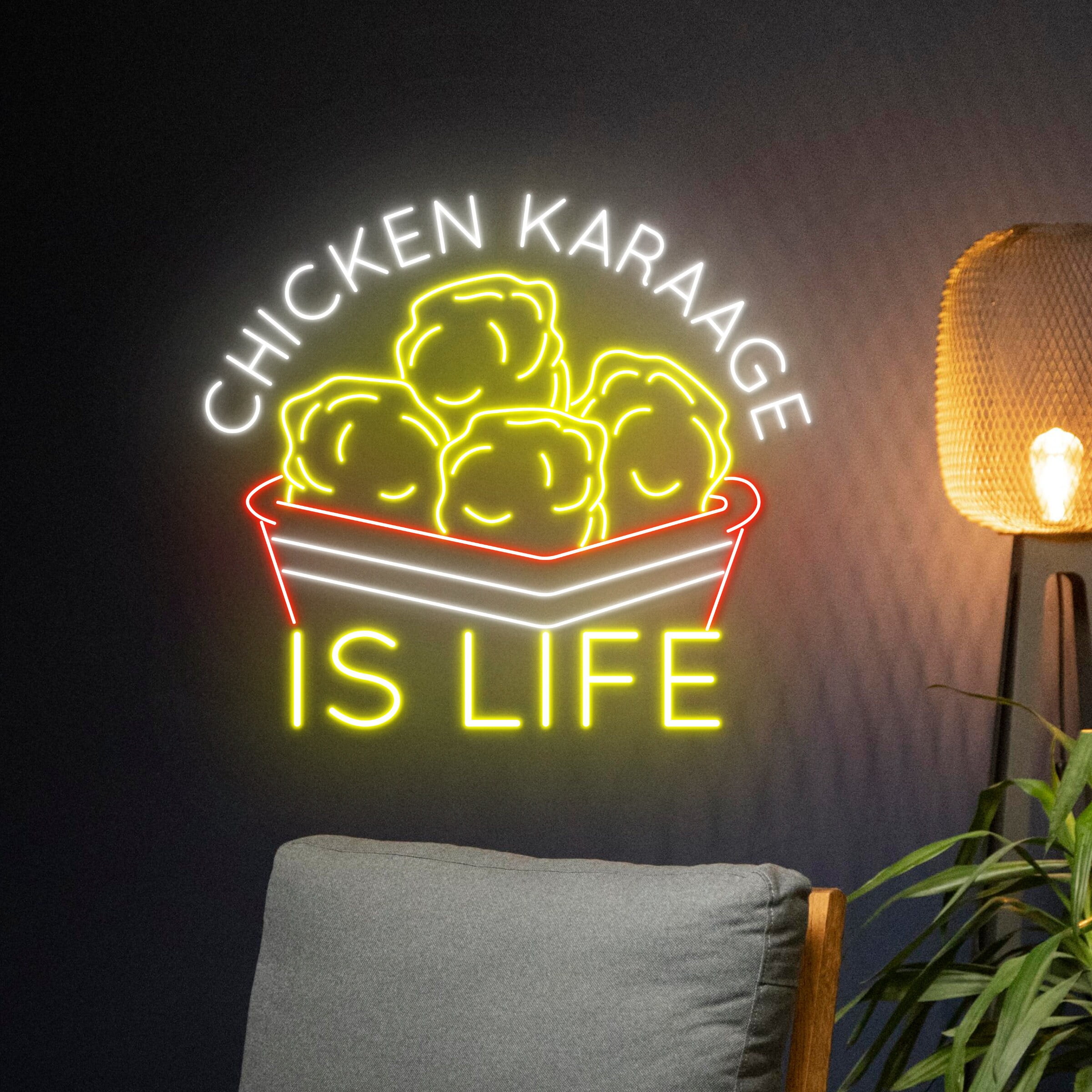 Handmadetneonsign Chicken Karaage Is Life Neon Sign, Fried Chicken Led ...
