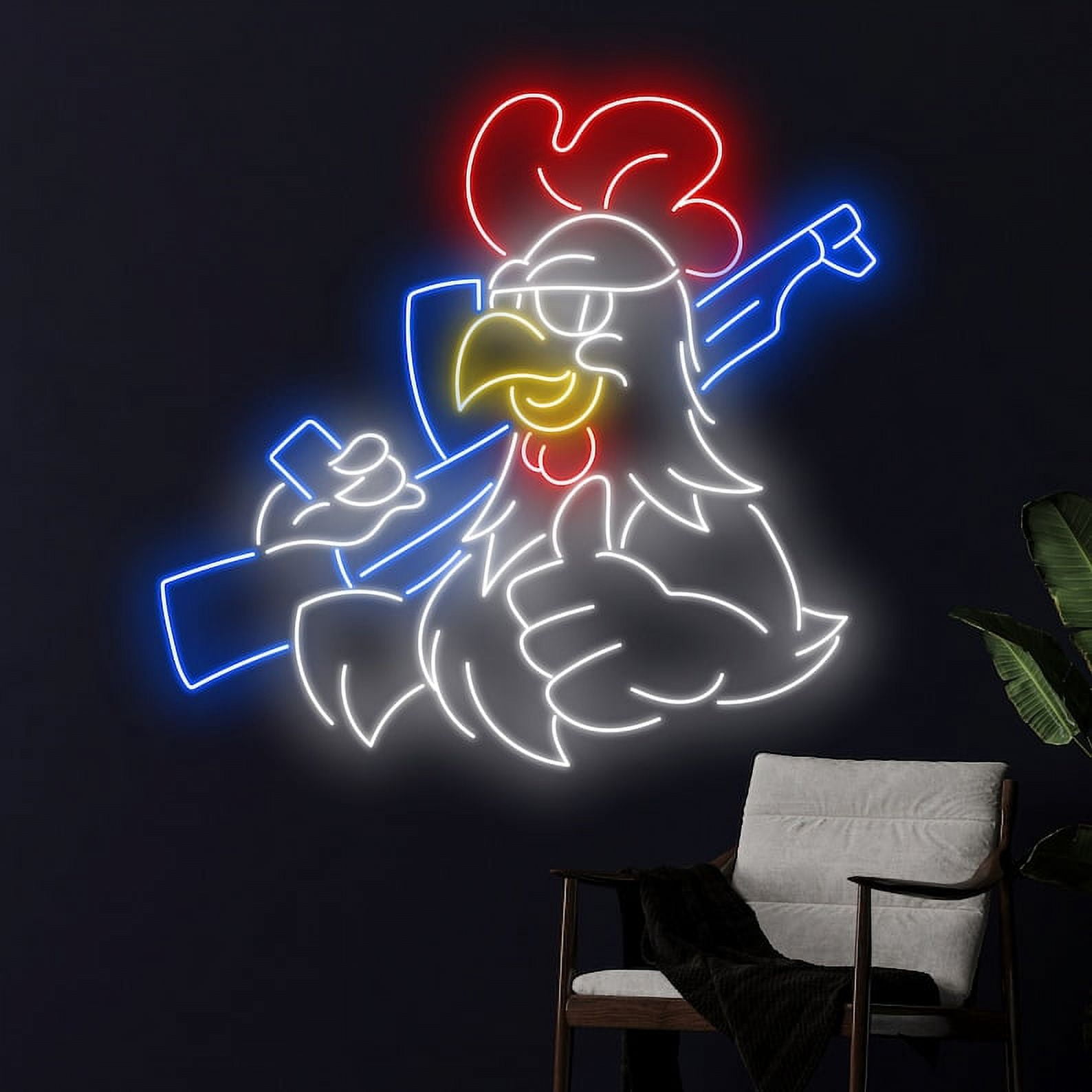 Handmadetneonsign Chicken Shooting Neon Sign, Chicken Led Sign, Chicken ...