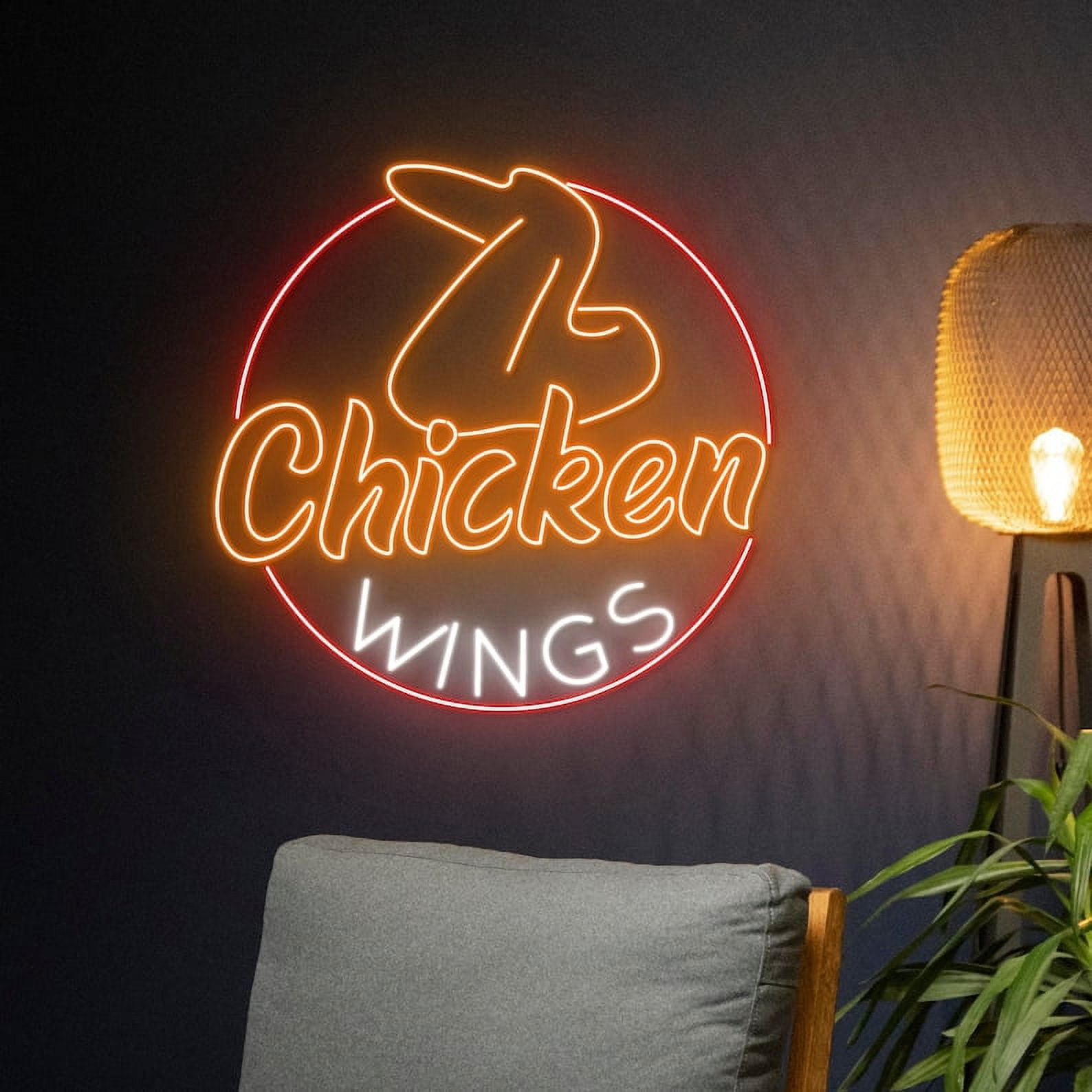 Handmadetneonsign Chicken Wings Neon Sign, Fried Chicken Wings Led Sign ...