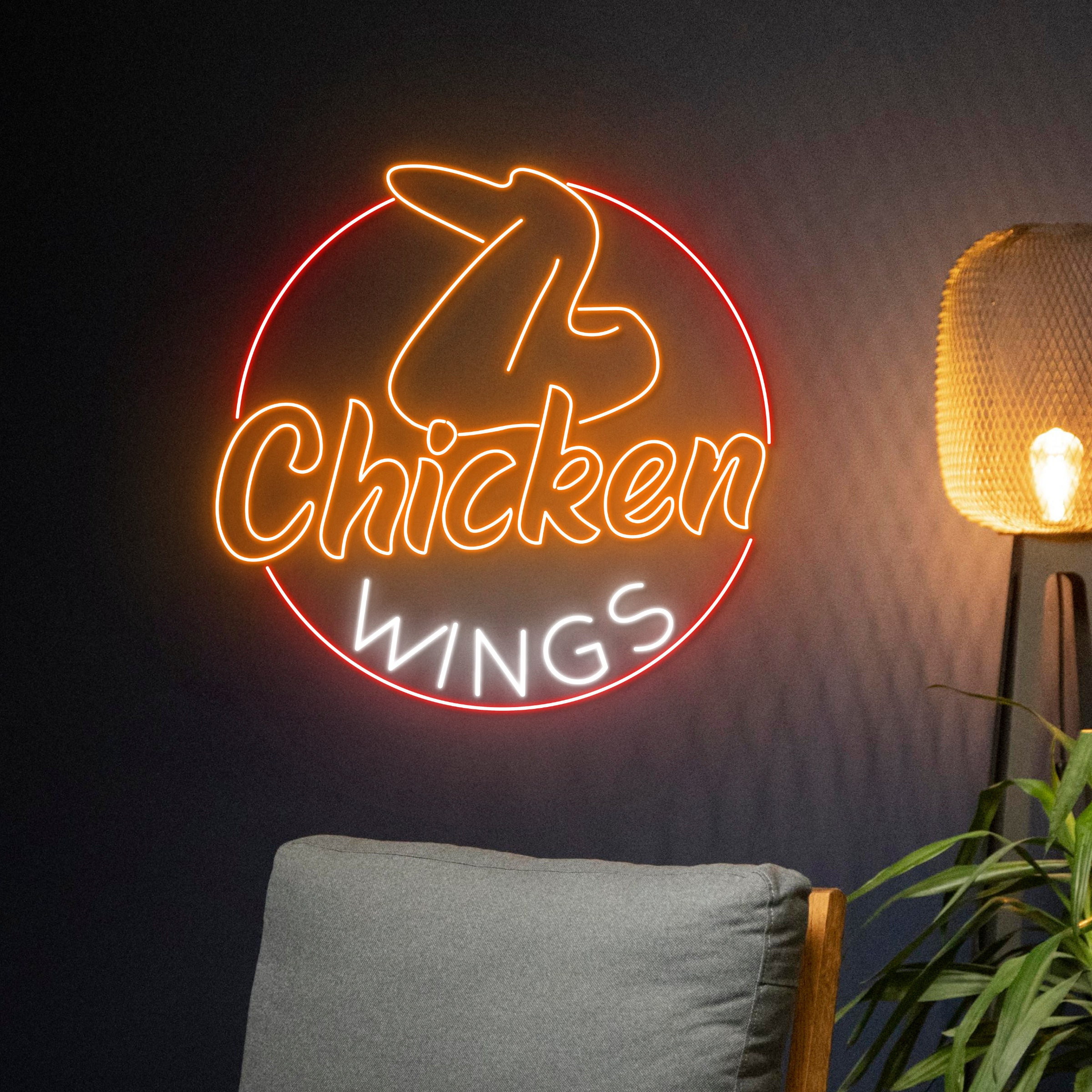 Handmadetneonsign Chicken Wings Neon Sign, Fried Chicken Wings Led Sign ...