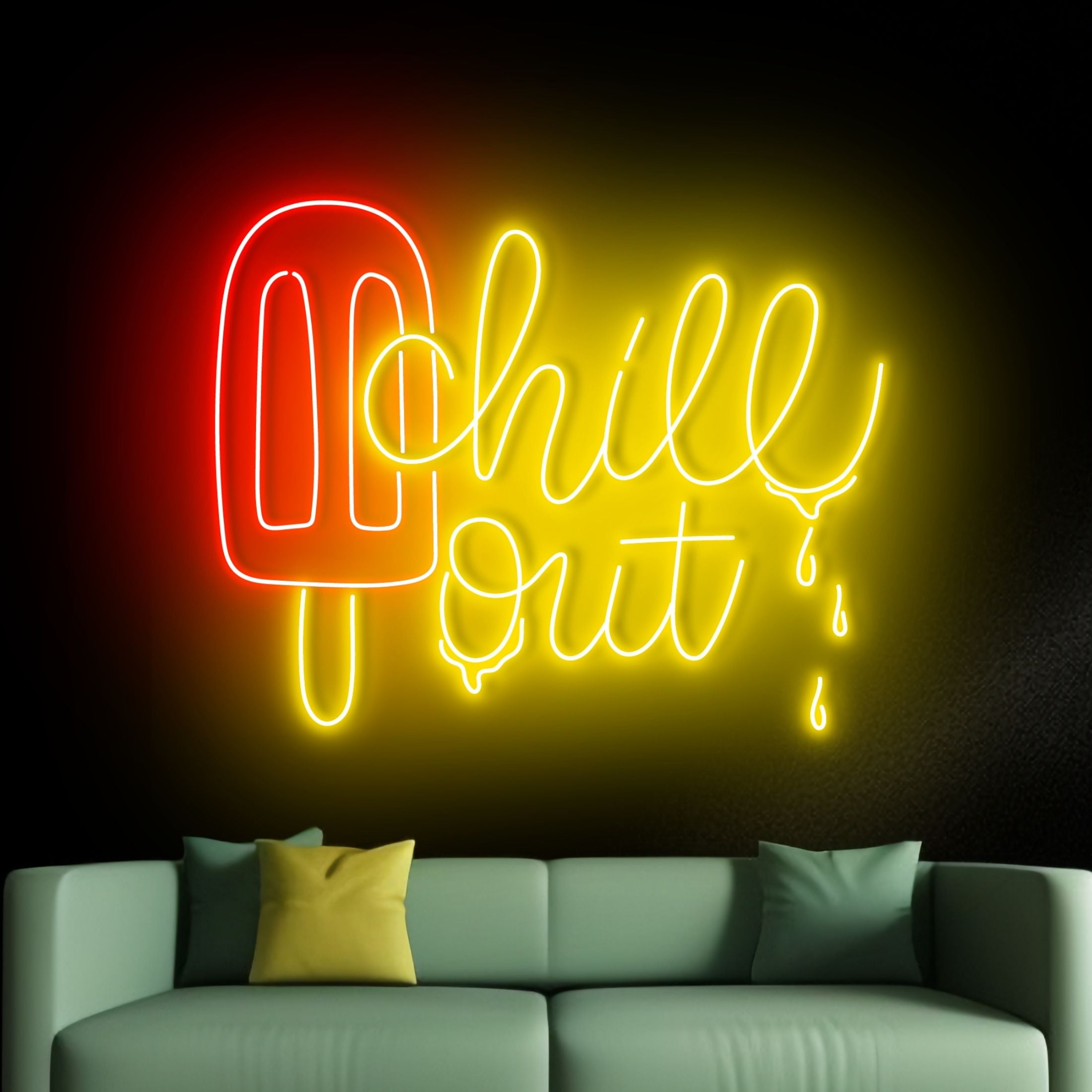 Handmadetneonsign Chill Out Neon Sign, Ice Cream Wall Art Decor, Ice ...