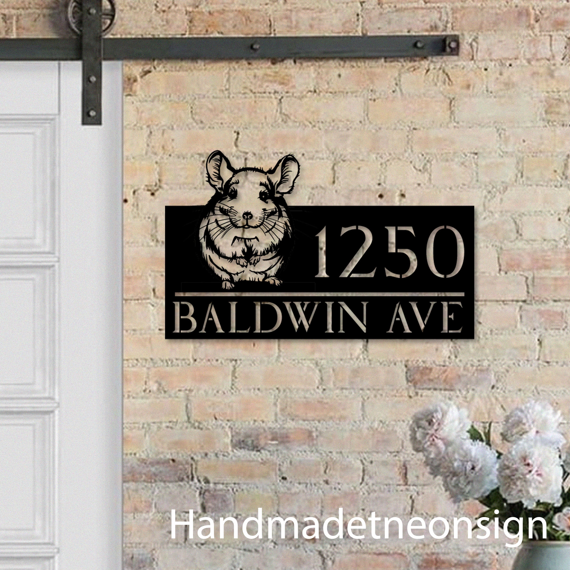 Handmadetneonsign Chinchilla House Number, Chinchilla Home Address ...