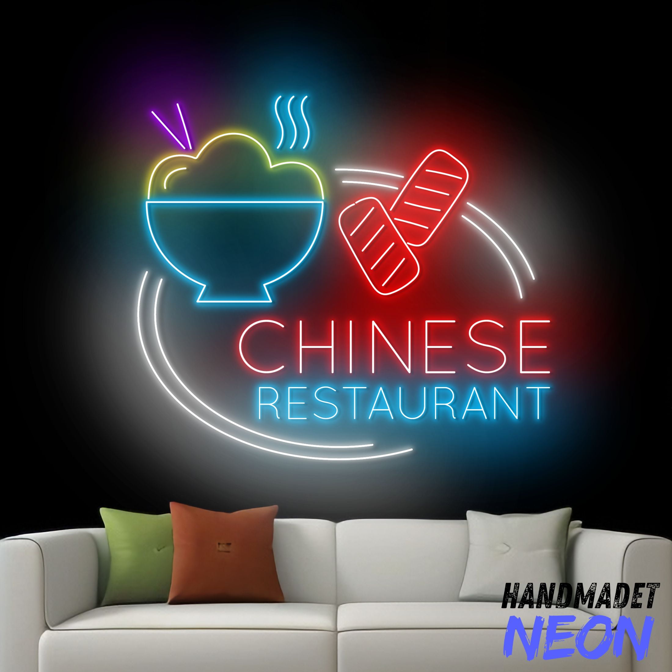 Handmadetneonsign Chinese Food Neon Sign, Chinese Food Open Wall Art ...