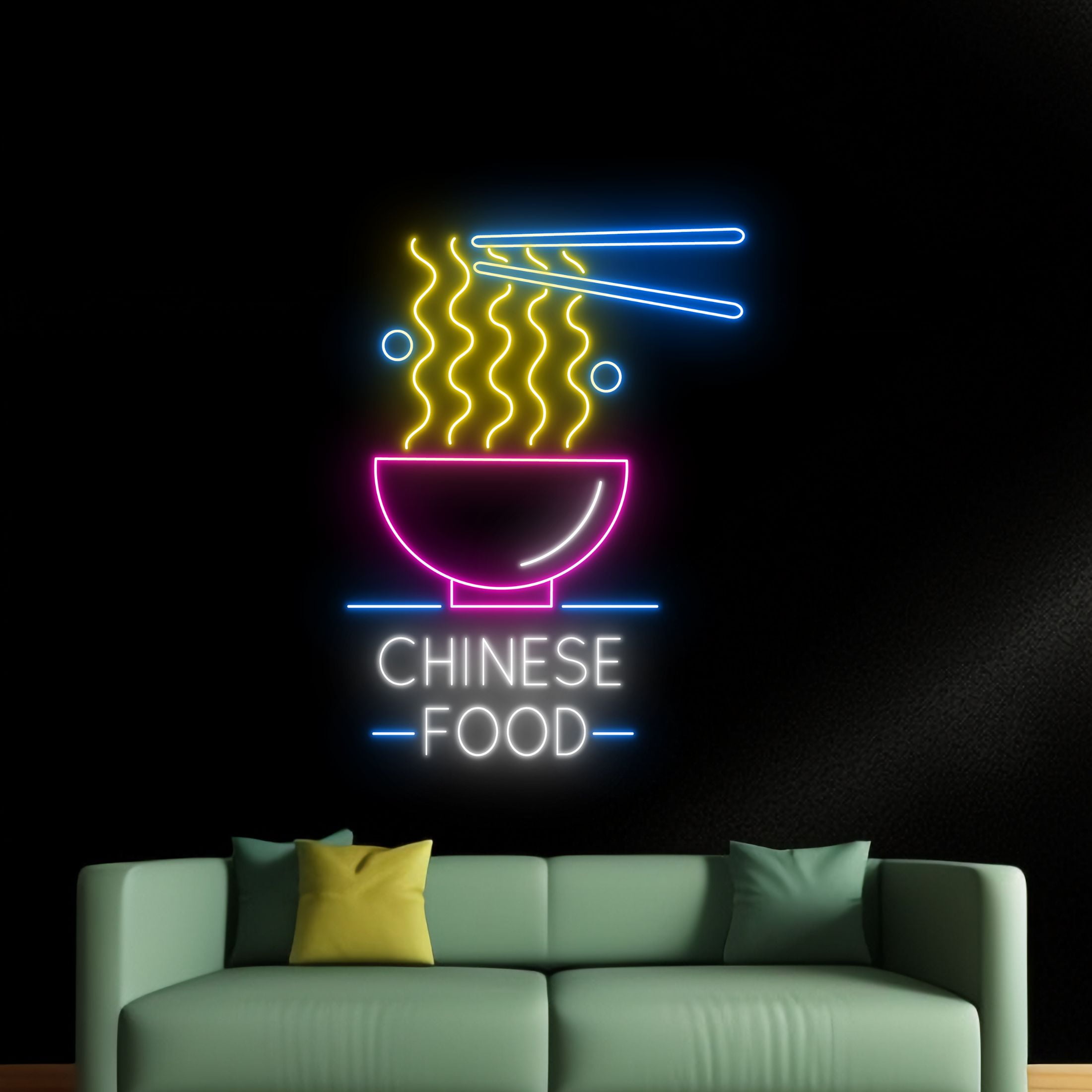 Handmadetneonsign Chinese Food Neon Sign, Chinese Food Wall Art Decor, Welcome Chinese ...