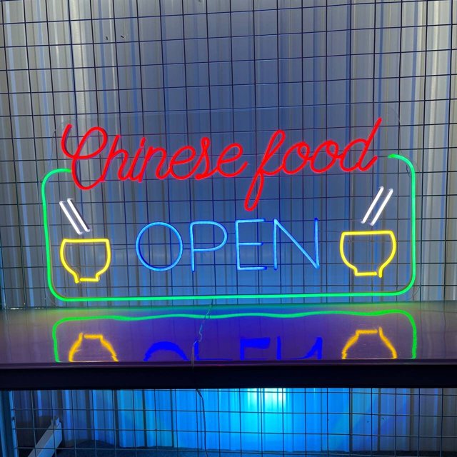 Handmadetneonsign Chinese Food Open Led Sign, Chinese Food Led Light ...