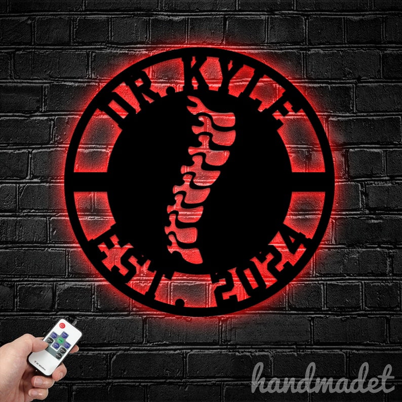 Handmadetneonsign Chiropractic Metal Wall Art Light, Doctor Metal Sign ...