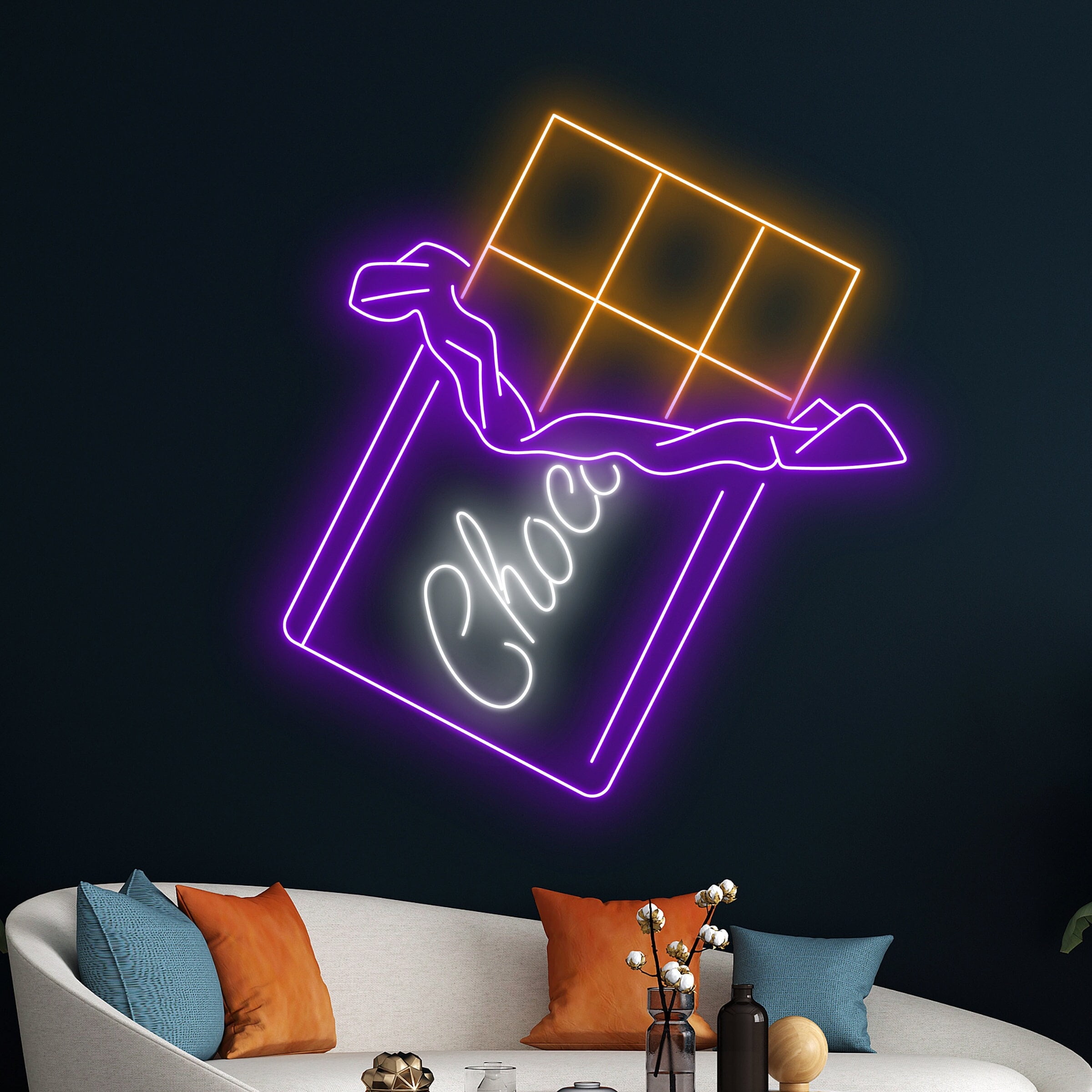 Handmadetneonsign Chocolate Bar Led Sign, Chocolate Neon Light ...