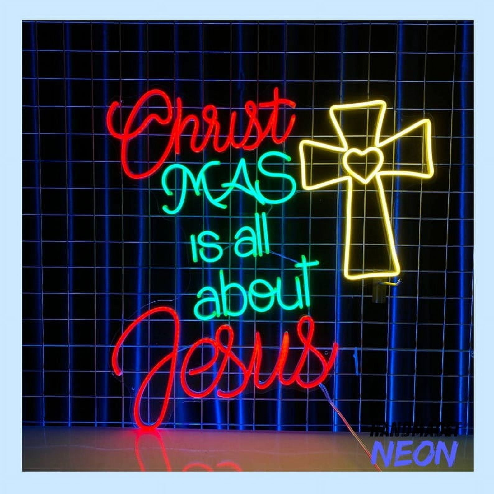 Handmadetneonsign Christmas Is All About Jesus Neon Sign, Christmas ...