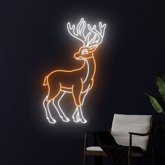 Handmadetneonsign Christmas Reindeer Neon Sign, Merry Christmas ...
