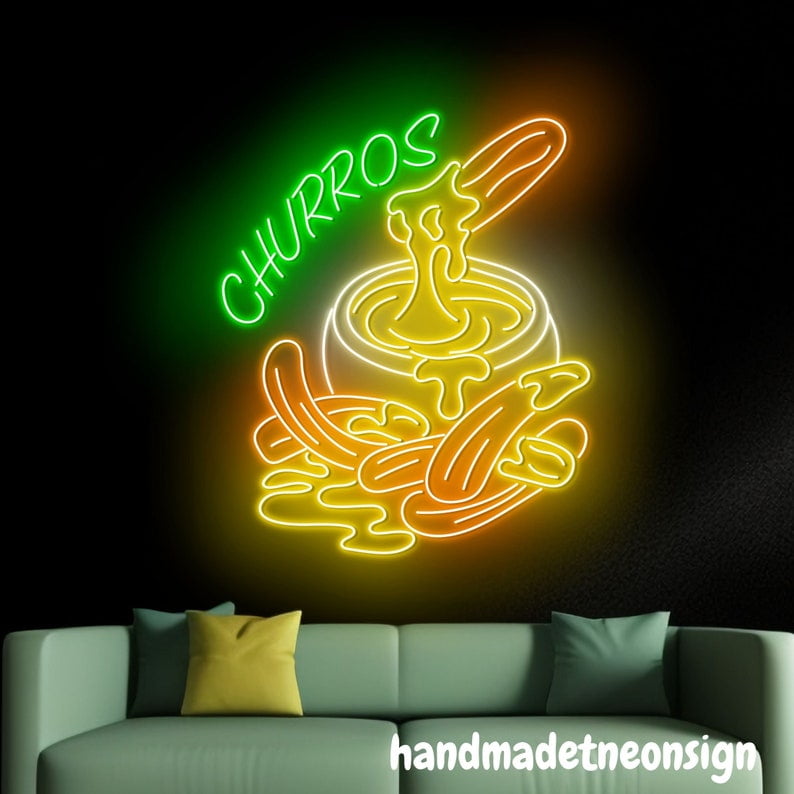Handmadetneonsign Churros Neon Sign, Churros Led Sign, Spanish Food ...