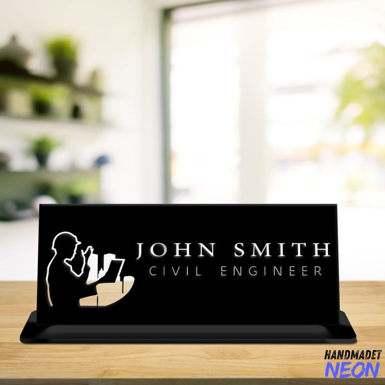 Handmadetneonsign Civil Engineer Metal Name Plate, Civil Engineer ...