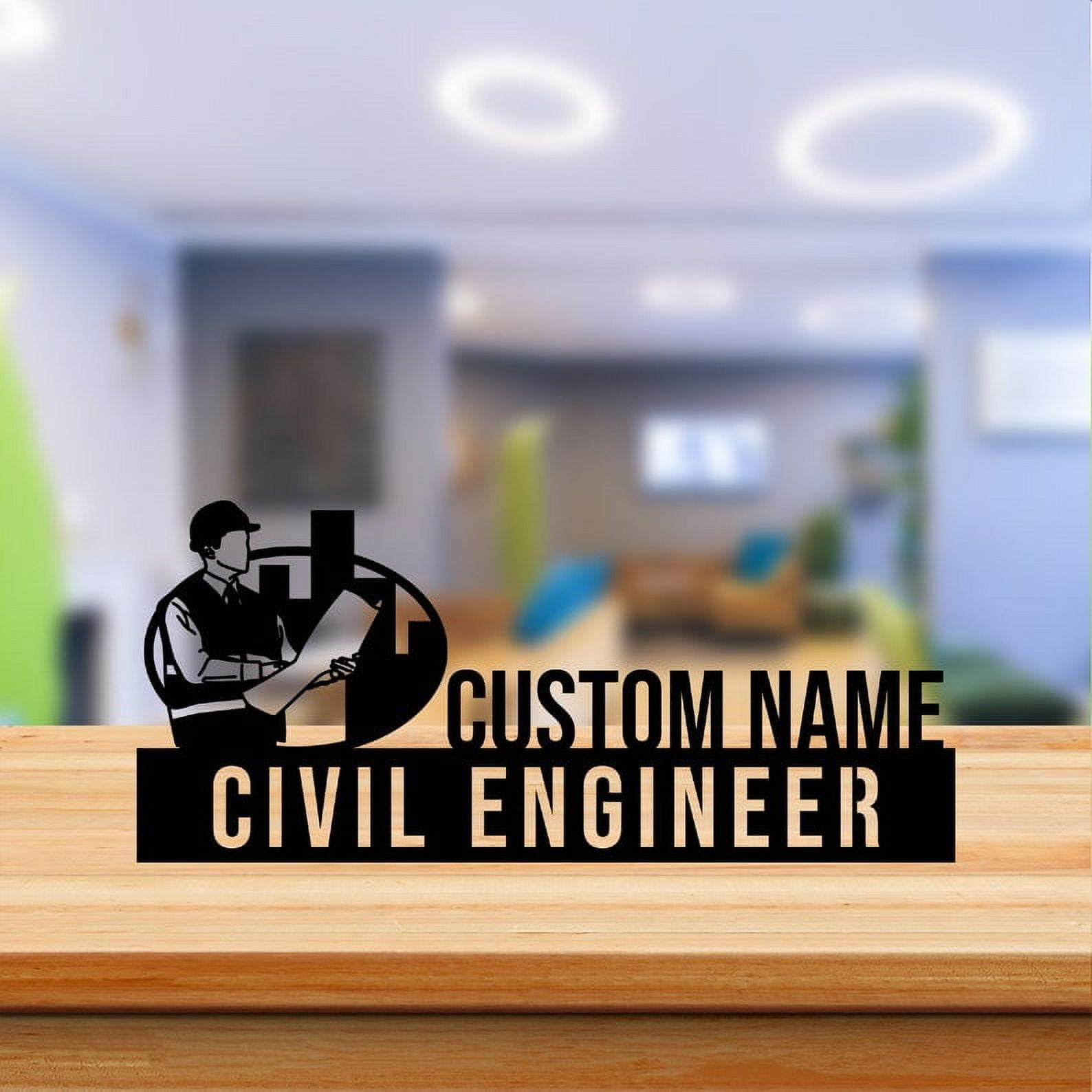 Handmadetneonsign Civil Engineer Metal Nameplate, Text Desk Nameplate ...