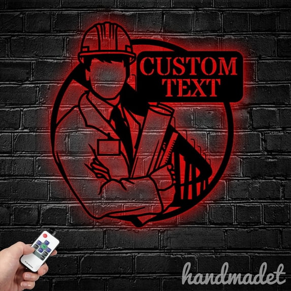 Handmadetneonsign Civil Engineer Metal Wall Art, Engineer Metal Sign ...