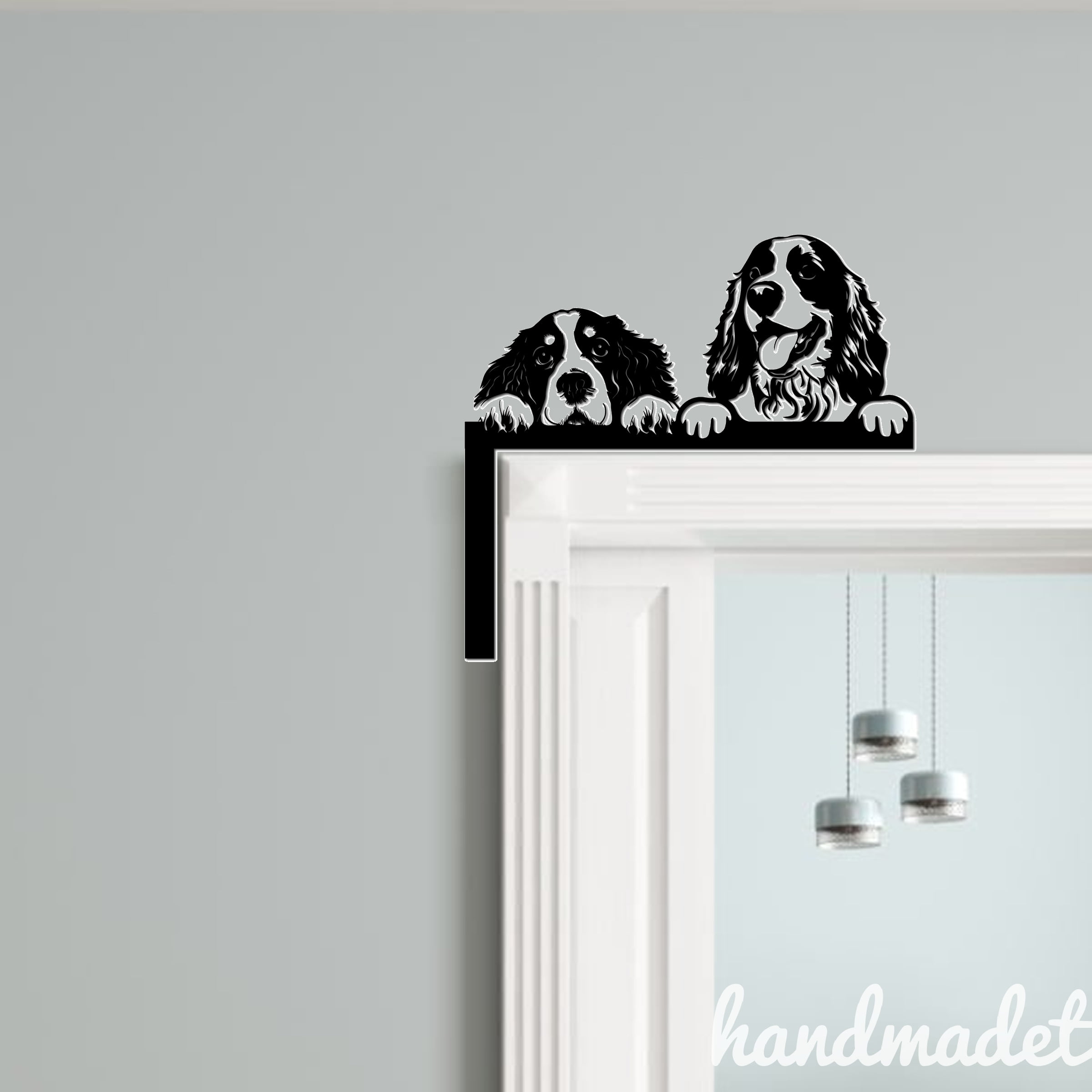 Handmadetneonsign Cocker Spaniel Door Corner Sign, Dog Pet Metal Door ...
