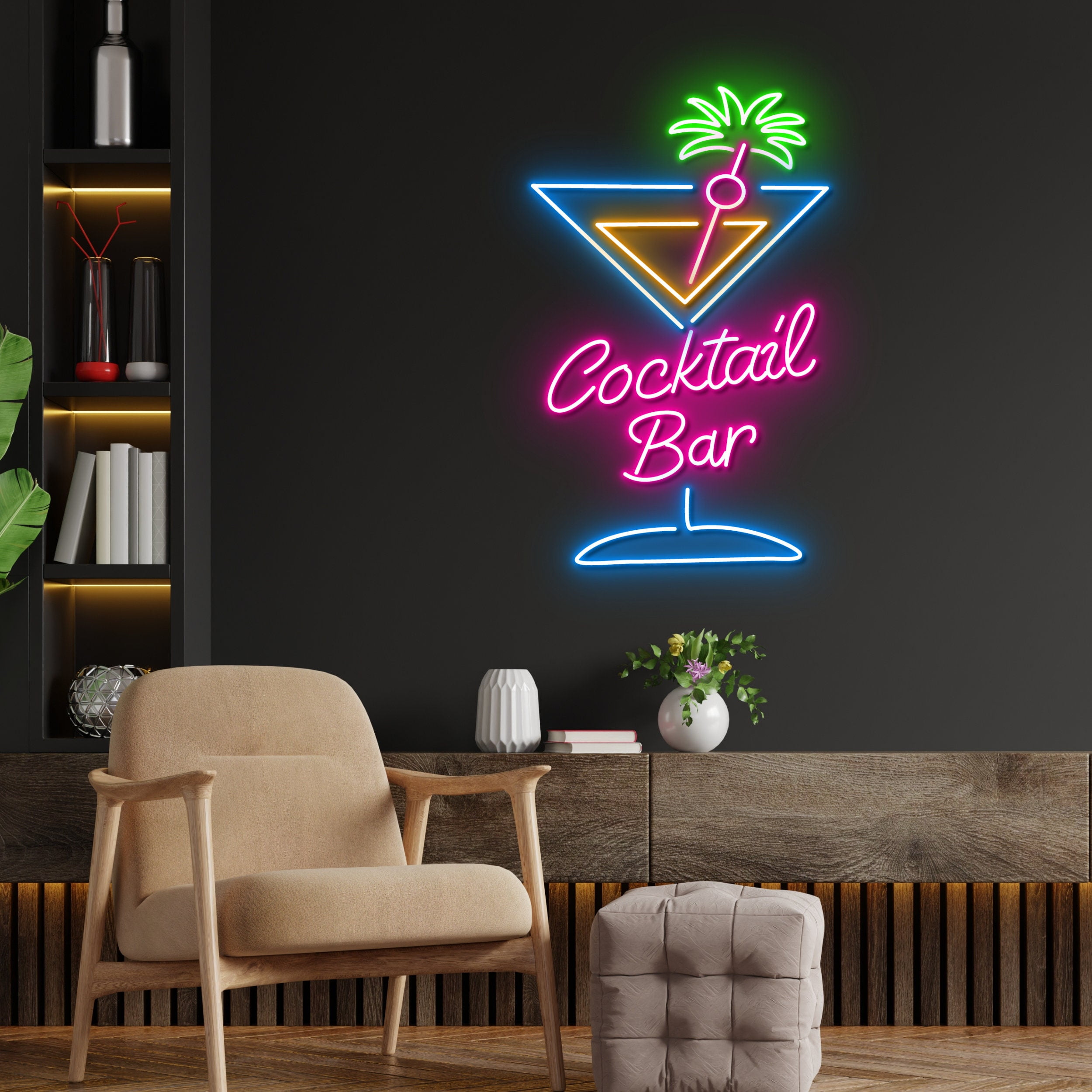 Handmadetneonsign Cocktails Led Sign, Pub Led Sign, Wall Decor ...
