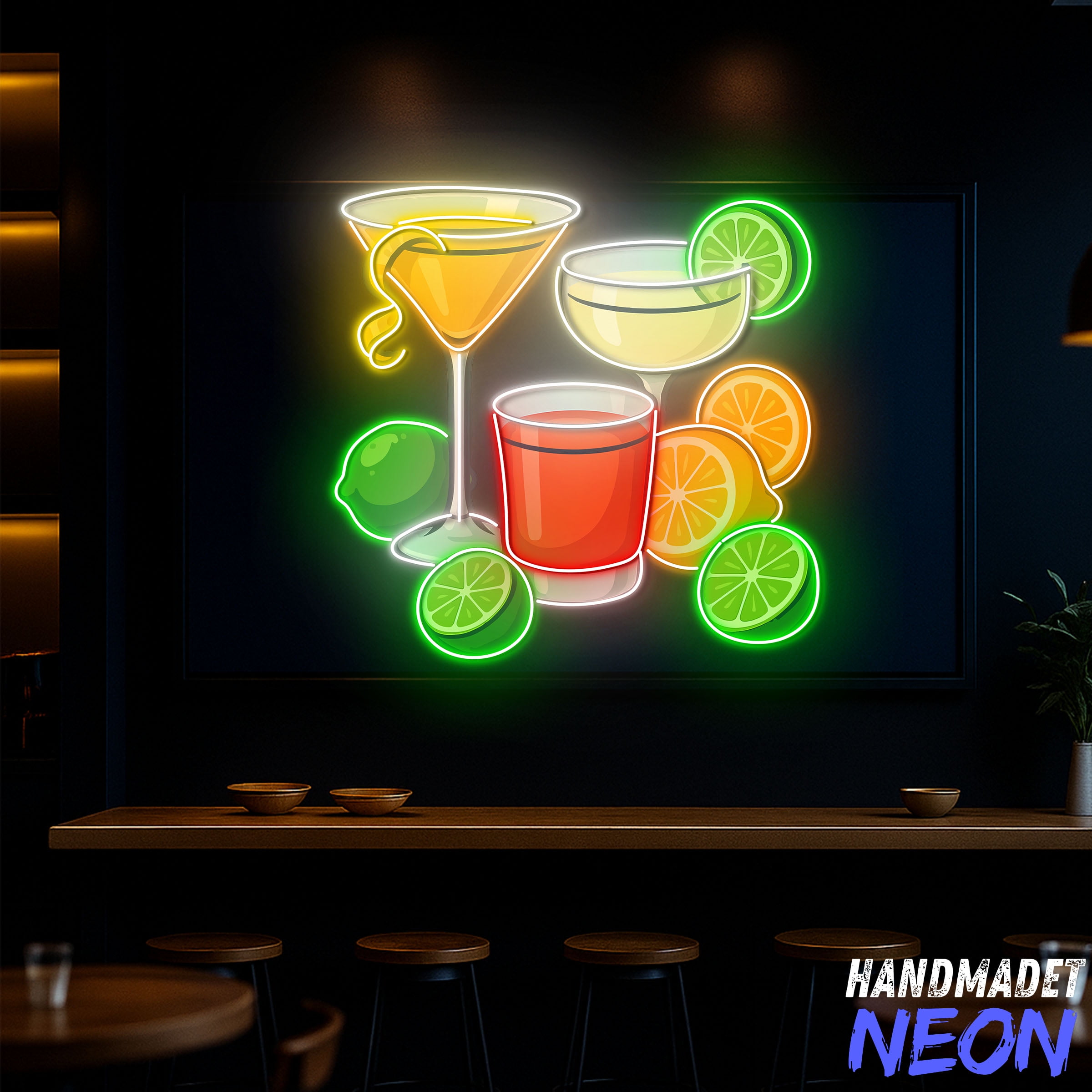 Handmadetneonsign Cocktails Neon Sign, Home Bar Decor, Cocktails Lover ...