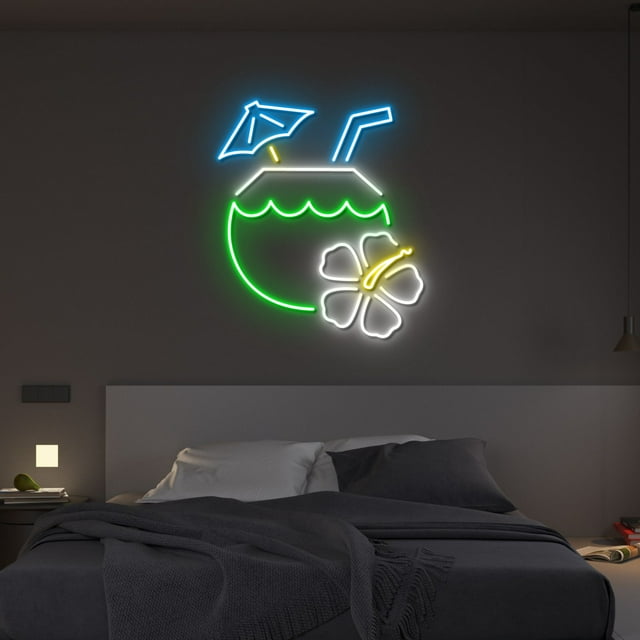Handmadetneonsign Coconut Bar Open Party Pub Neon Signs Bar Led Lightspub Sign Decorations