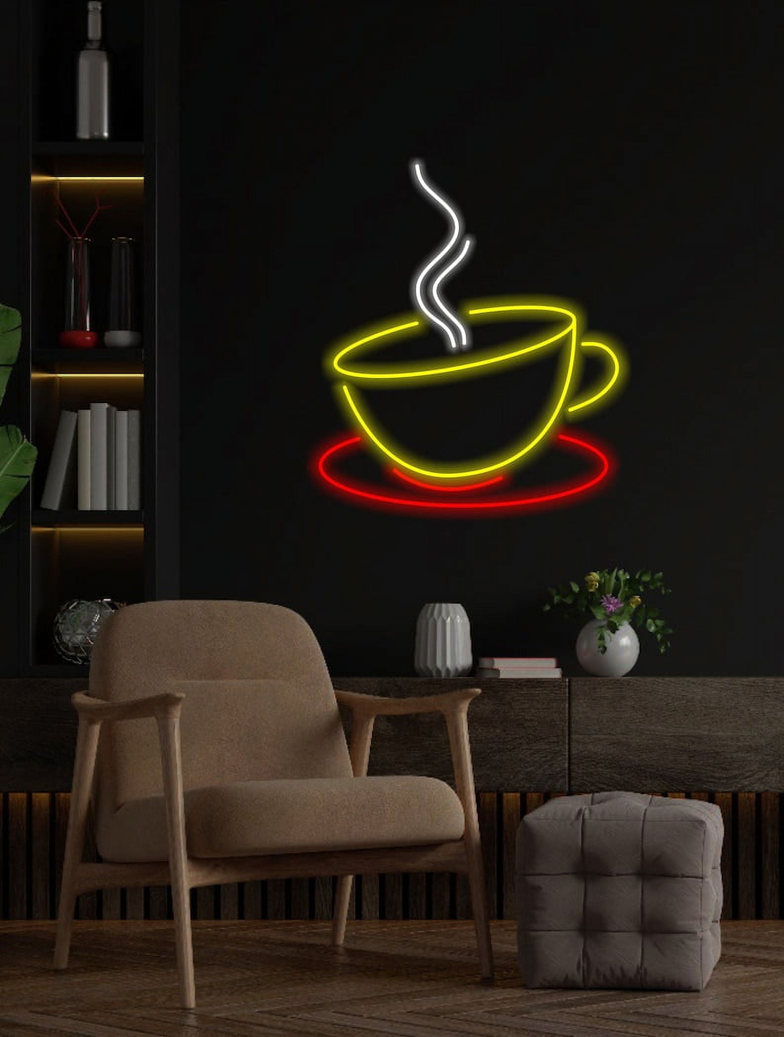 Handmadetneonsign Coffee Cup Neon Sign, Cup of Coffee Led Sign, Wall ...