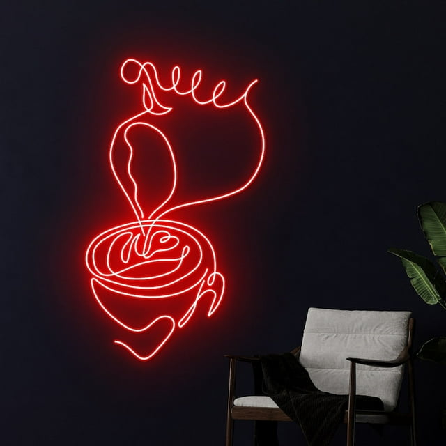 Handmadetneonsign Coffee Neon Sign, Cafe Neon Light, Coffee Cup LED ...