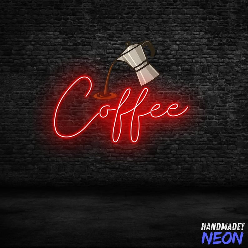 Handmadetneonsign Coffee Neon Sign, LED Wall Light for Cafe, Coffee ...