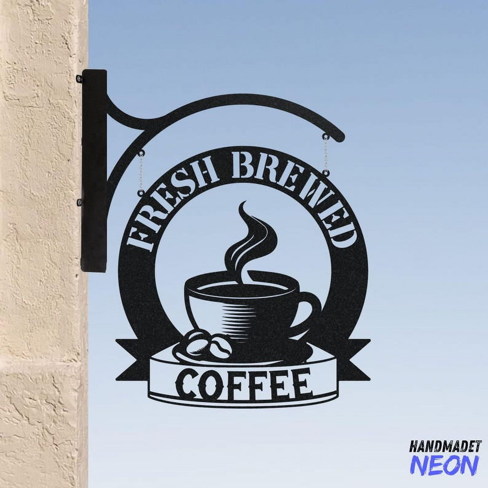 Handmadetneonsign Coffee Shop Hanging Sign, Coffee Bar Outdoor Hanging ...