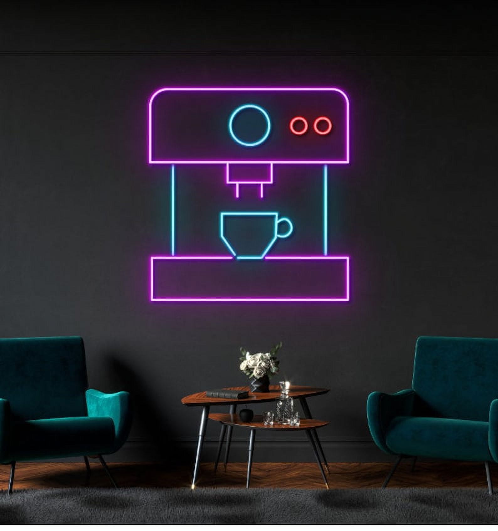 Handmadetneonsign Coffee machine neon sign, Personalized Coffee Sign ...