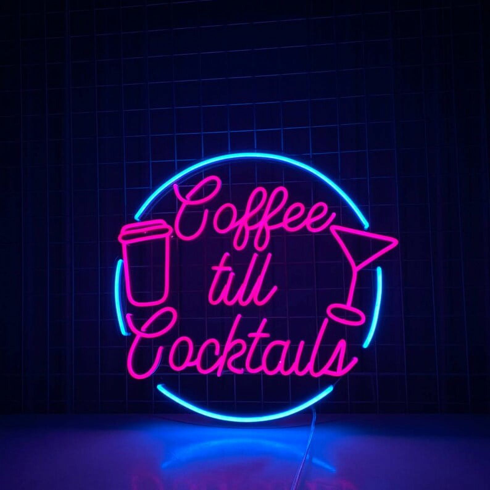Handmadetneonsign Coffee till Cocktails neon sign, Cafe neon sign ...