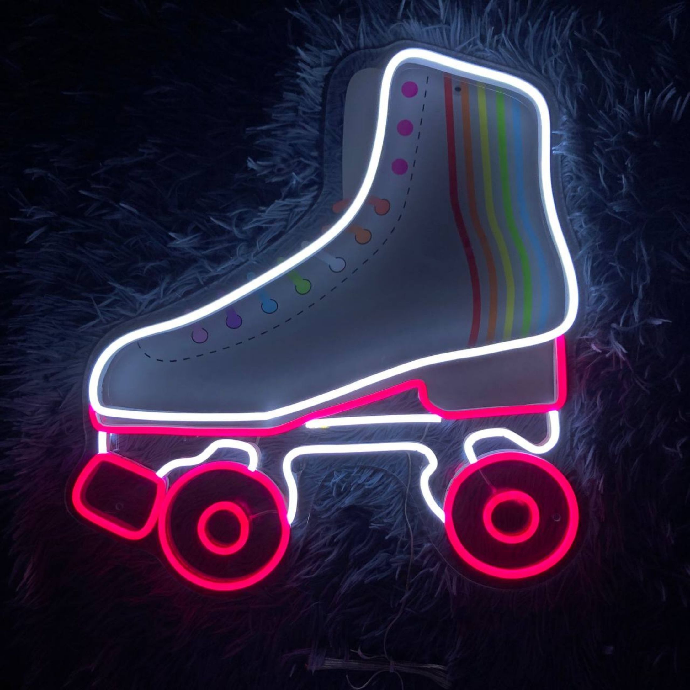 Handmadetneonsign Colorful Roller Skate Neon Sign, Roller Skate Wall ...